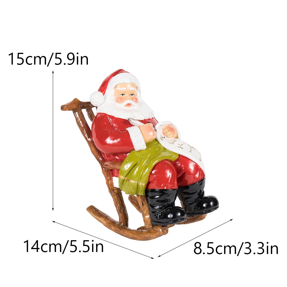 SXS Resin Deck Chair Santa Claus Animal Ornaments Relax Decor Figurines ...
