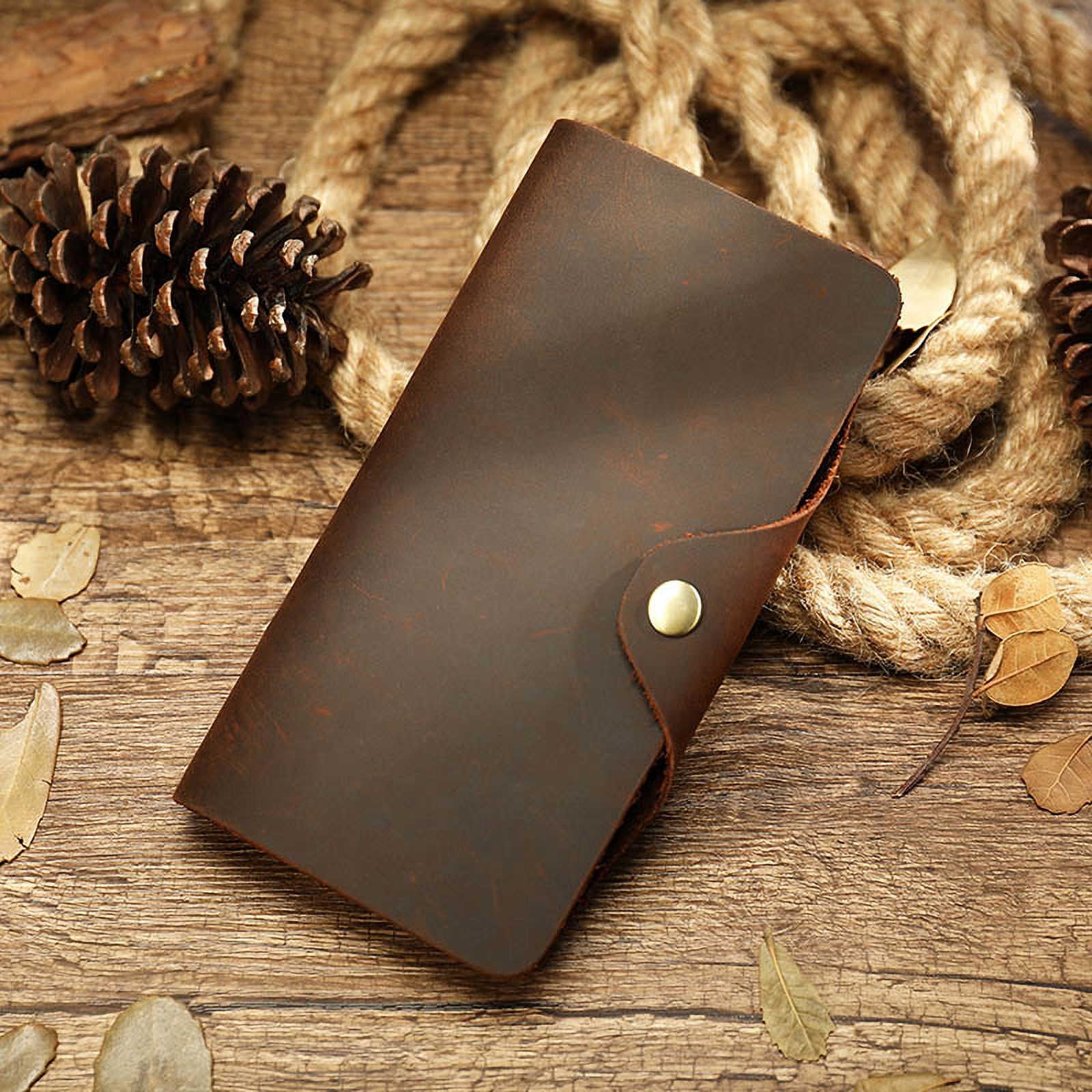 SXS Vintage Long Wallet for Men Genuine Leather Women Credit Card ...