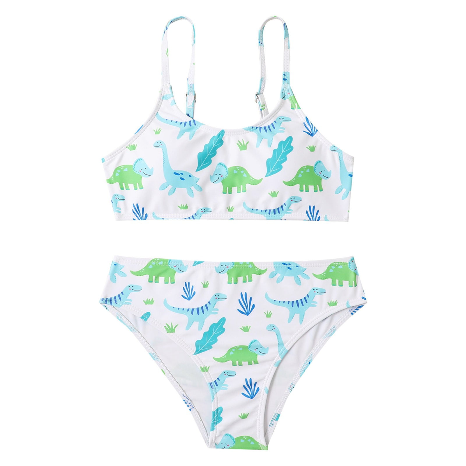 SXcggal Girl's Swimsuit Sport Dinosaur Pattern High Waist Bikini Set ...