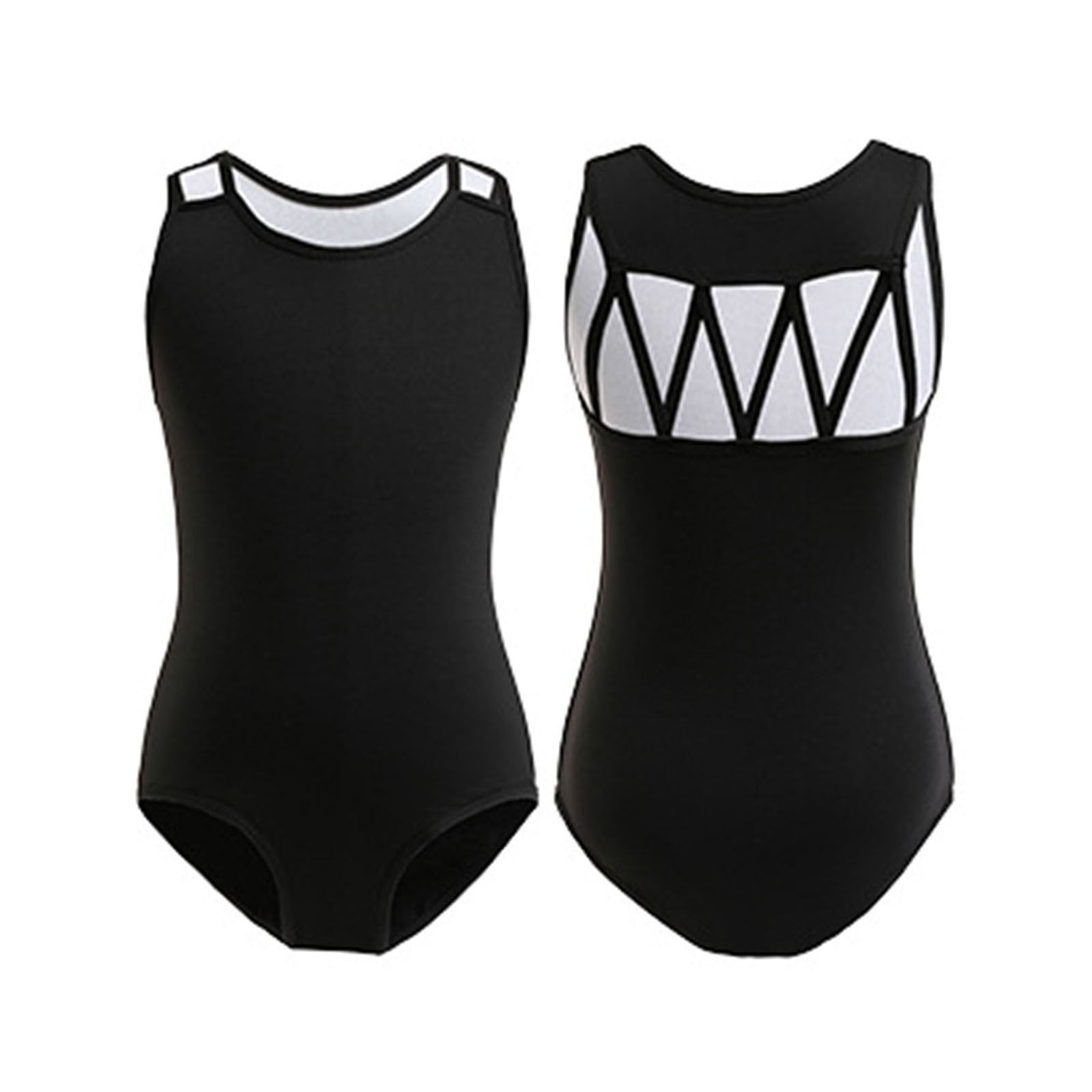 SXcggal Girls Leotards For Gymnastics Outfits Kids 1 Piece Solid Color ...