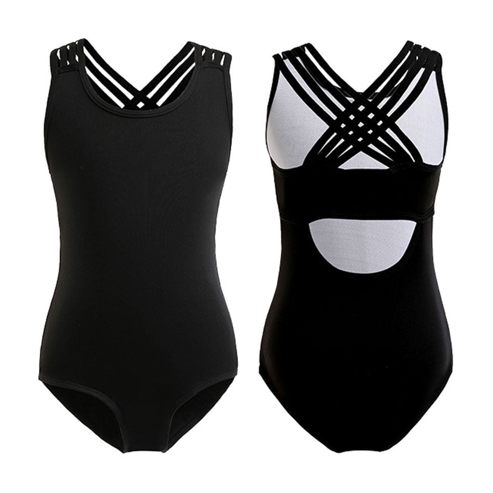SXcggal Girls Leotards For Gymnastics Outfits Kids 1 Piece Solid Color ...