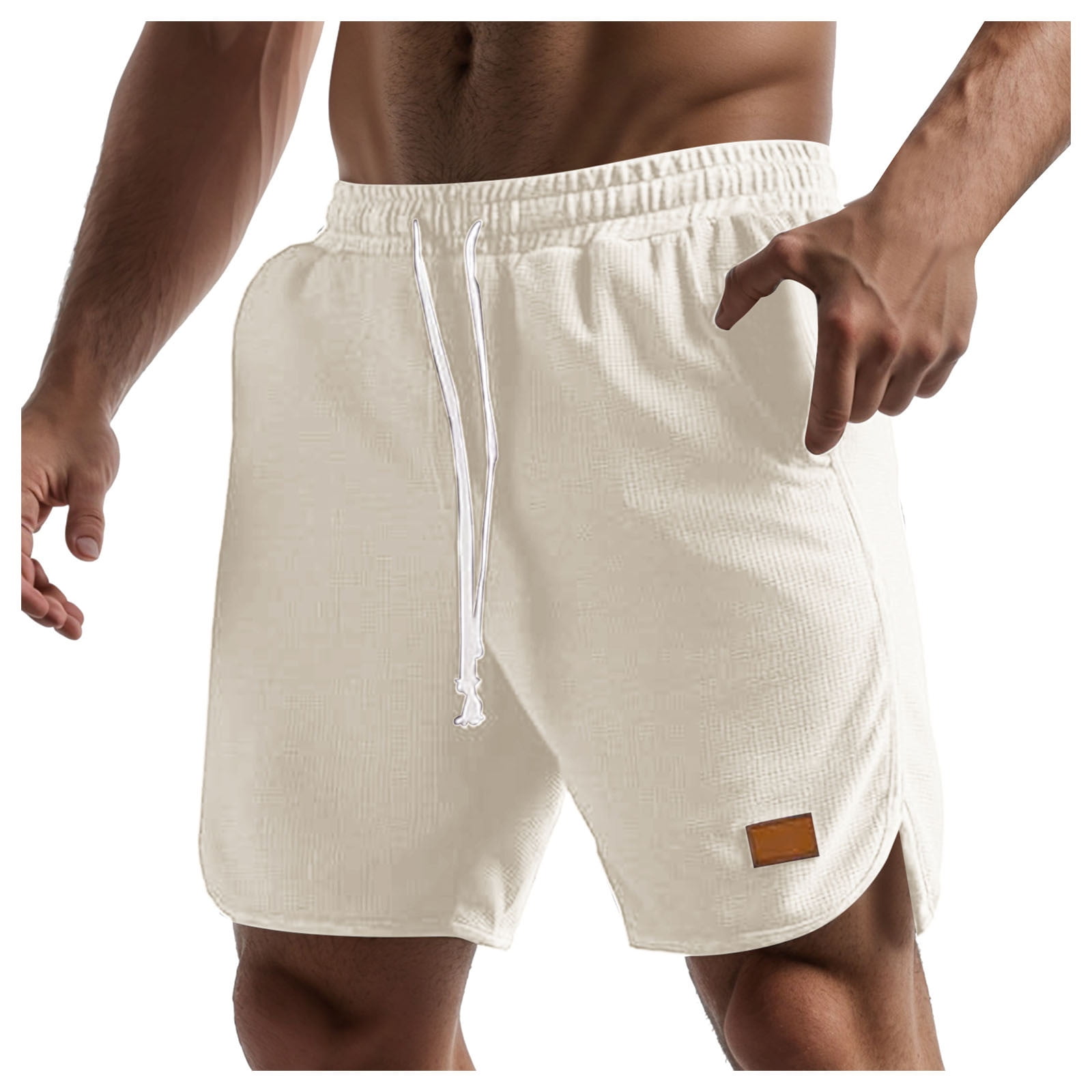Sxcggal Loose Summer And Cotton Drawstring Pants Mens Shorts Casual