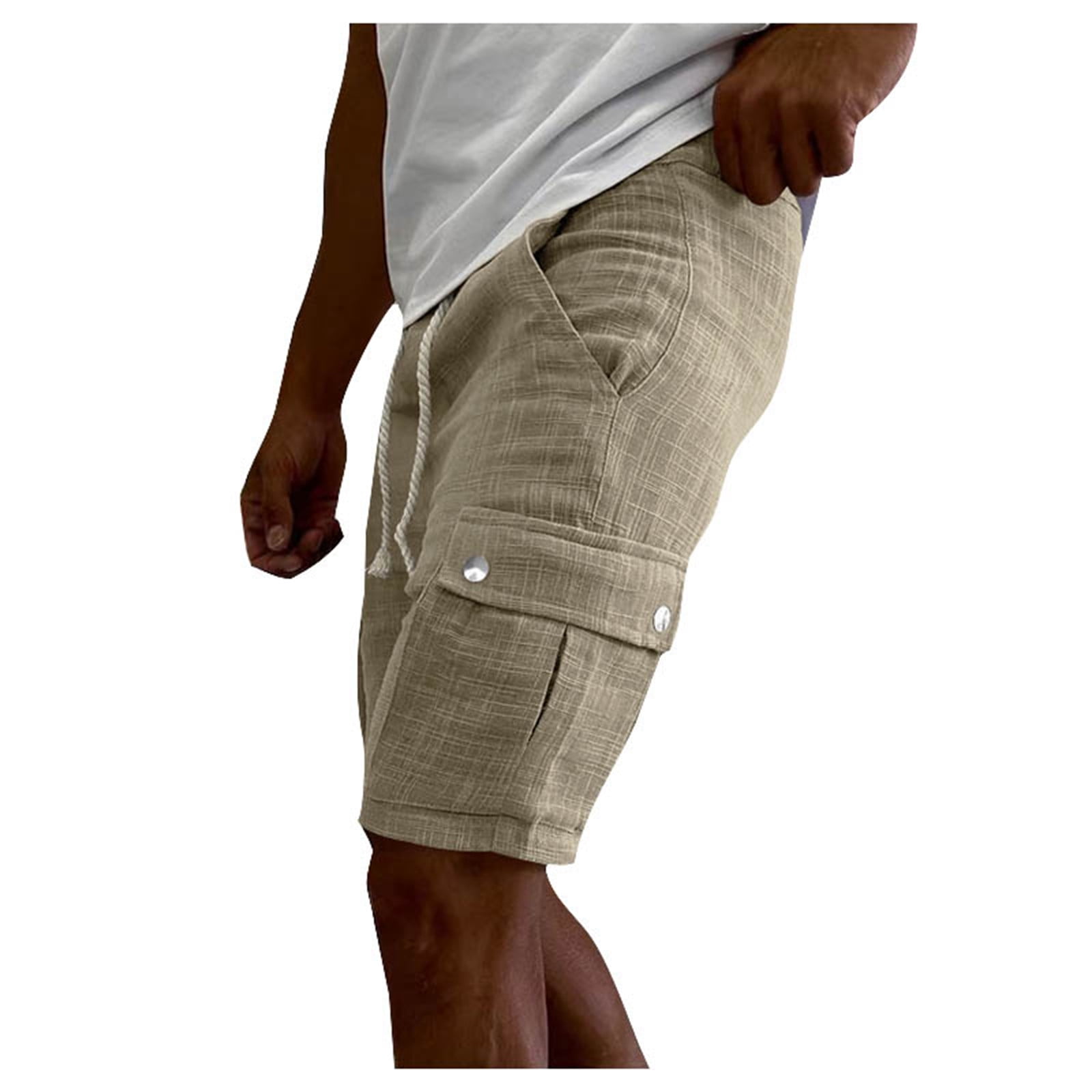 Sxcggal Mens Cargo Shorts Slim Drawstring Shorts Thin Summer Trend