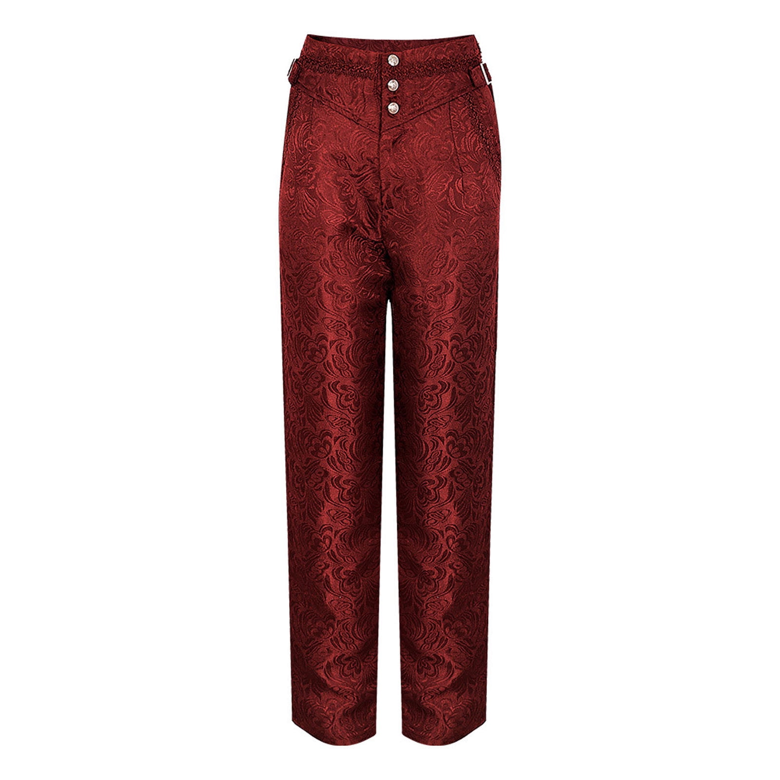 SXcggal Mens Vintage Pattern Button Pocket Role Pants Versatile Unique ...