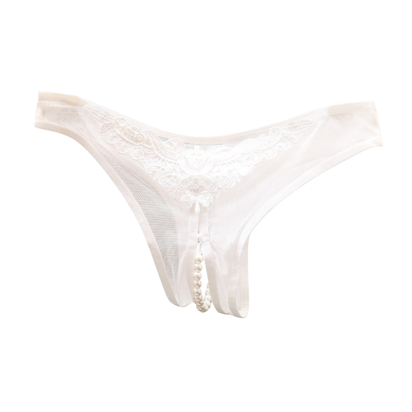 SXcggal Women Sexy Underwear Lace Open Cut Pearl Massage Hollow Low ...