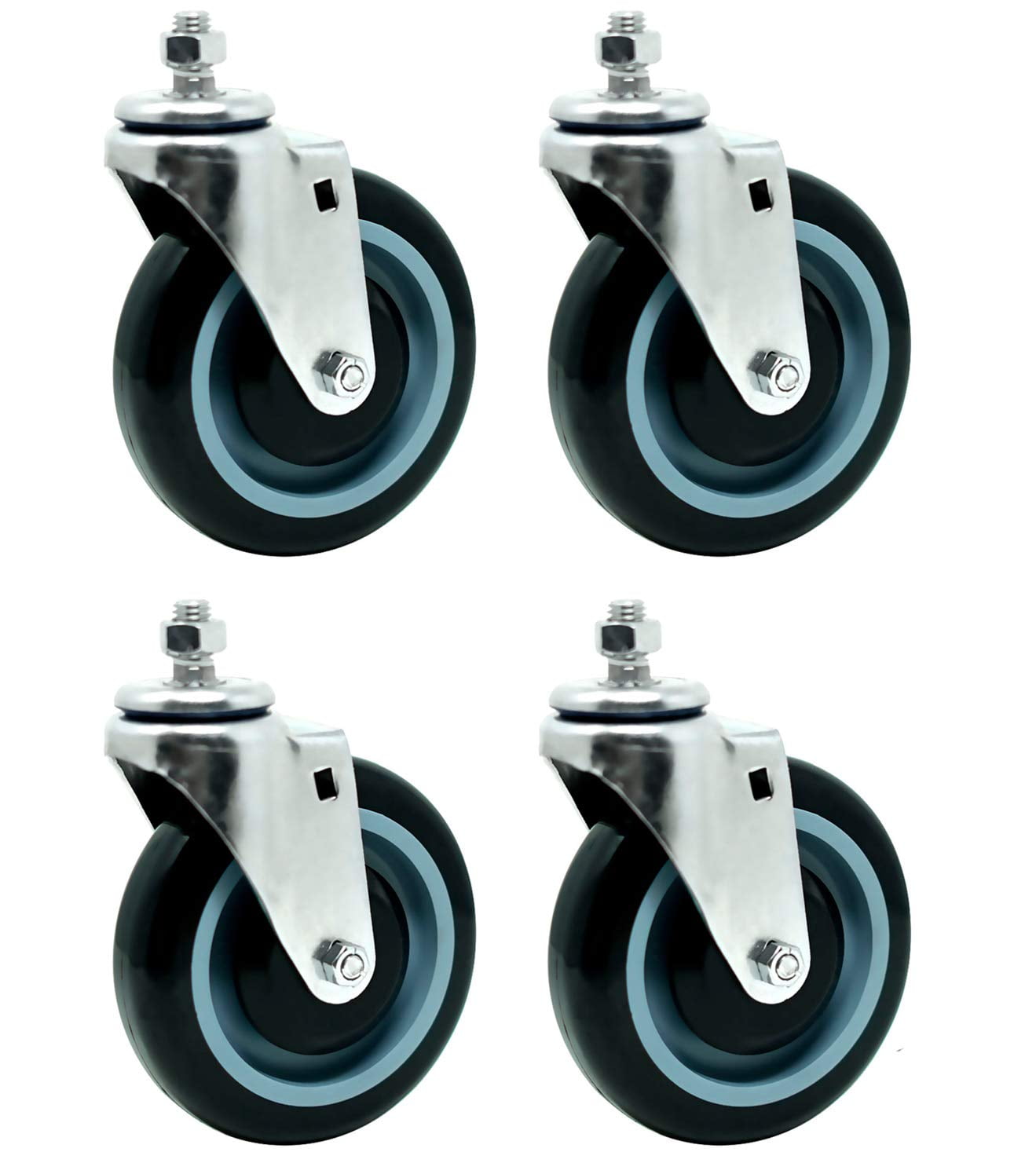 SY America 5" 4 Pack Polyurethane Stepped and Full Tread Face w/Double ...
