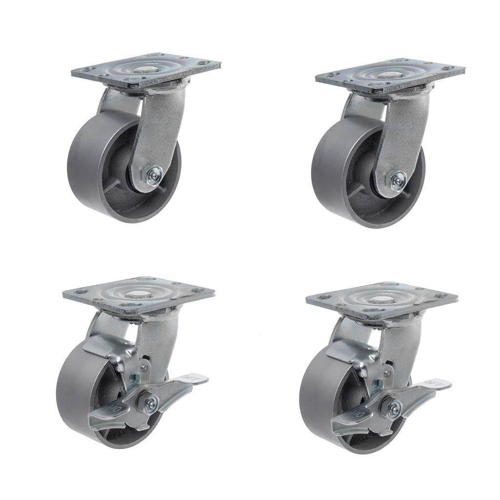 SY America Heavy Duty Steel Cast Iron Wheel Metal Swivel Plate Caster ...