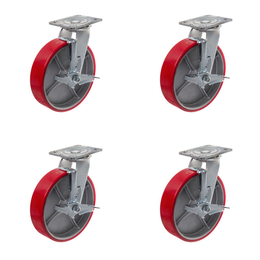 SY America Polyurethane Steel Heavy Duty Swivel Casters - Industrial ...