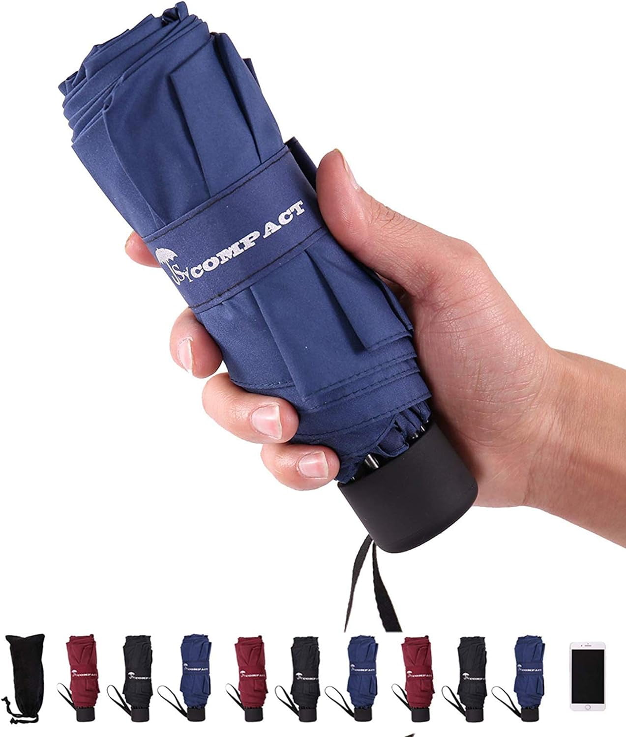 SY COMPACT Mini Umbrellas for Rain Light Small Umbrella Waterproof ...