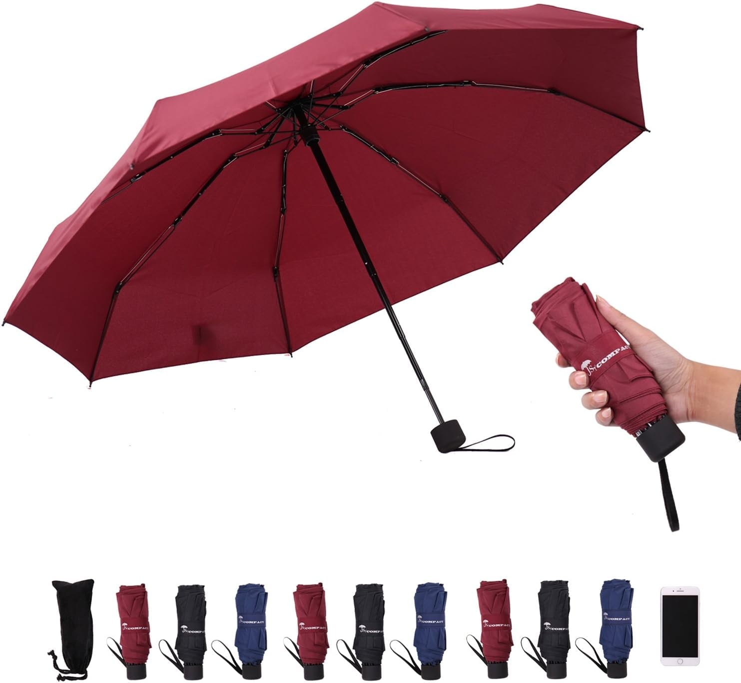 SY COMPACT Mini Umbrellas for Rain Light Small Umbrella Waterproof ...