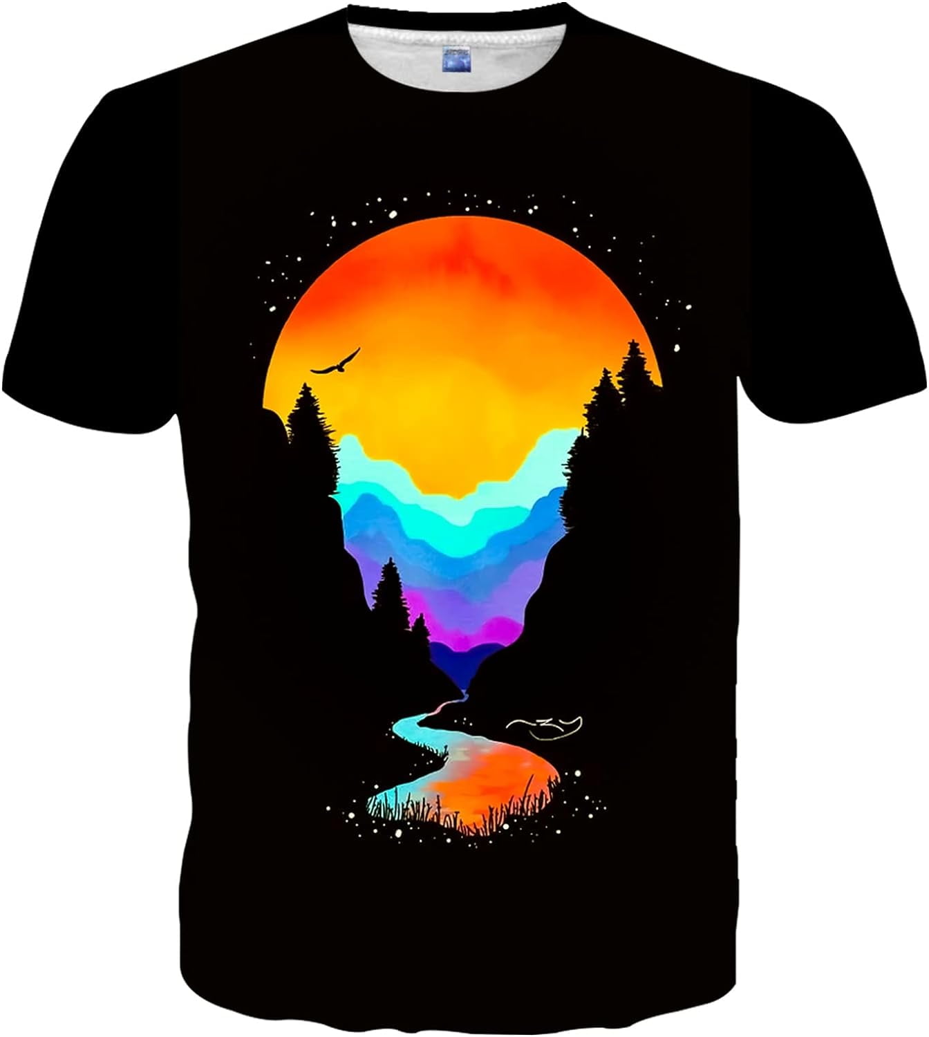 SYAIMN Unisex 3D Printed Shirts Funny Design Tees Colorful T-Shirts ...