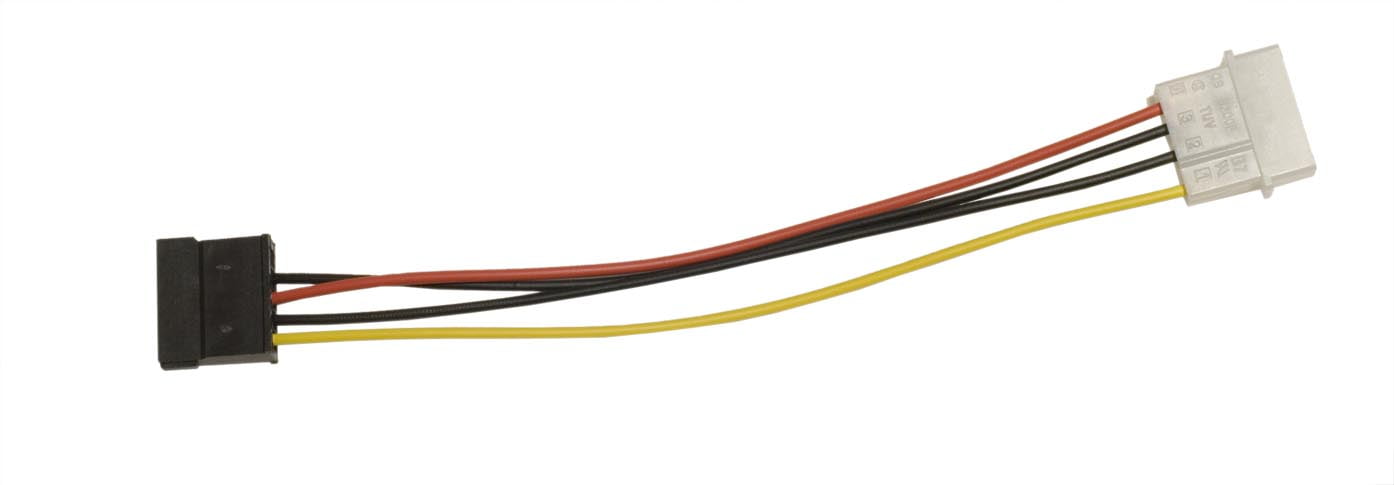 SYBA 8-Inch Molex 4-pin Male to 15-pin SATA Power Cable SY-PWCB-SATA ...