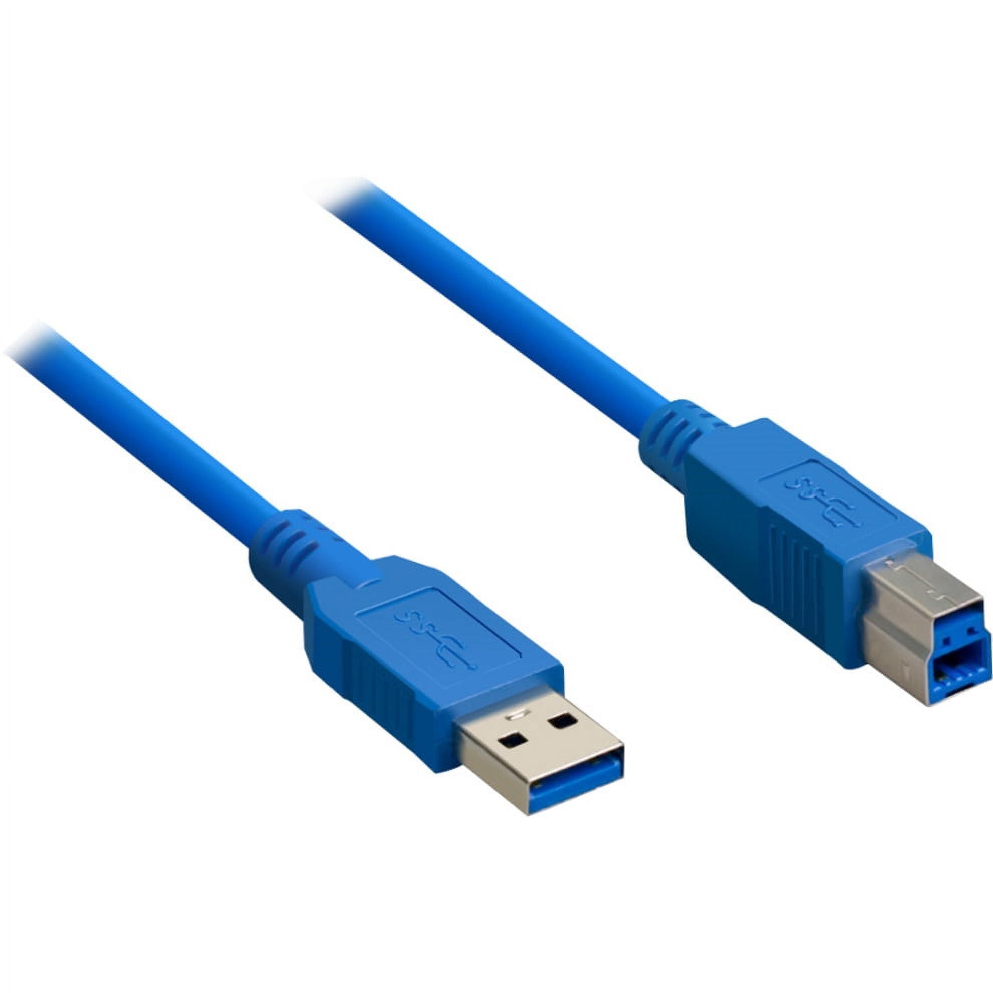 SYBA CL-CAB20072 Cable USB 3.0 AM to BM Blue SuperSpeed 4.8Gbps 6Feet ...