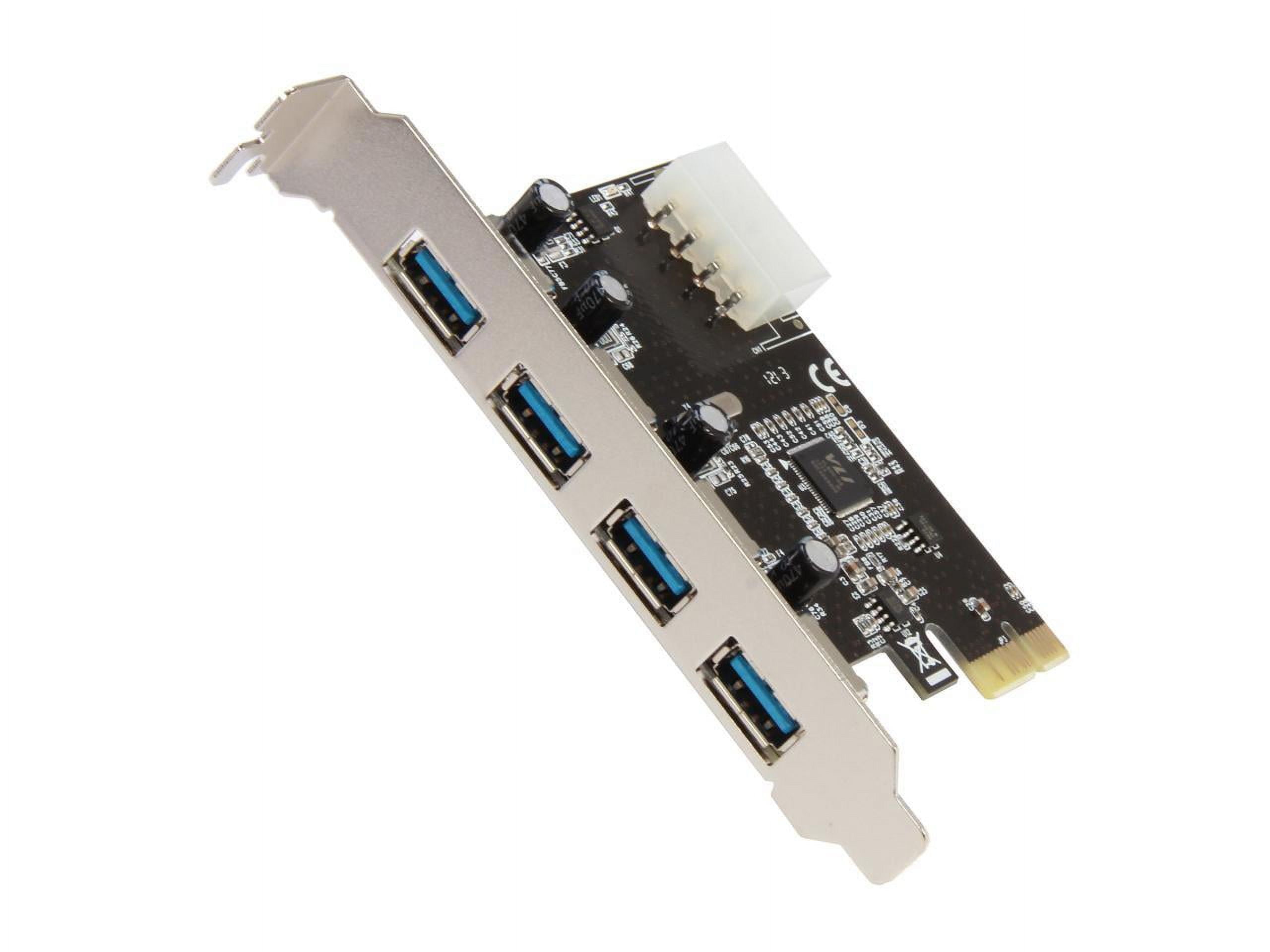 Syba PCI-Express USB 3.0 4-Port Card VIA Chipset 4pin Molex Power 5Gbps ...
