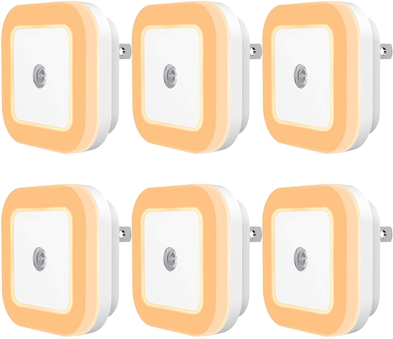 SYCEES 6-Pack Plug-in LED Night Light with Dusk to Dawn Sensor for ...
