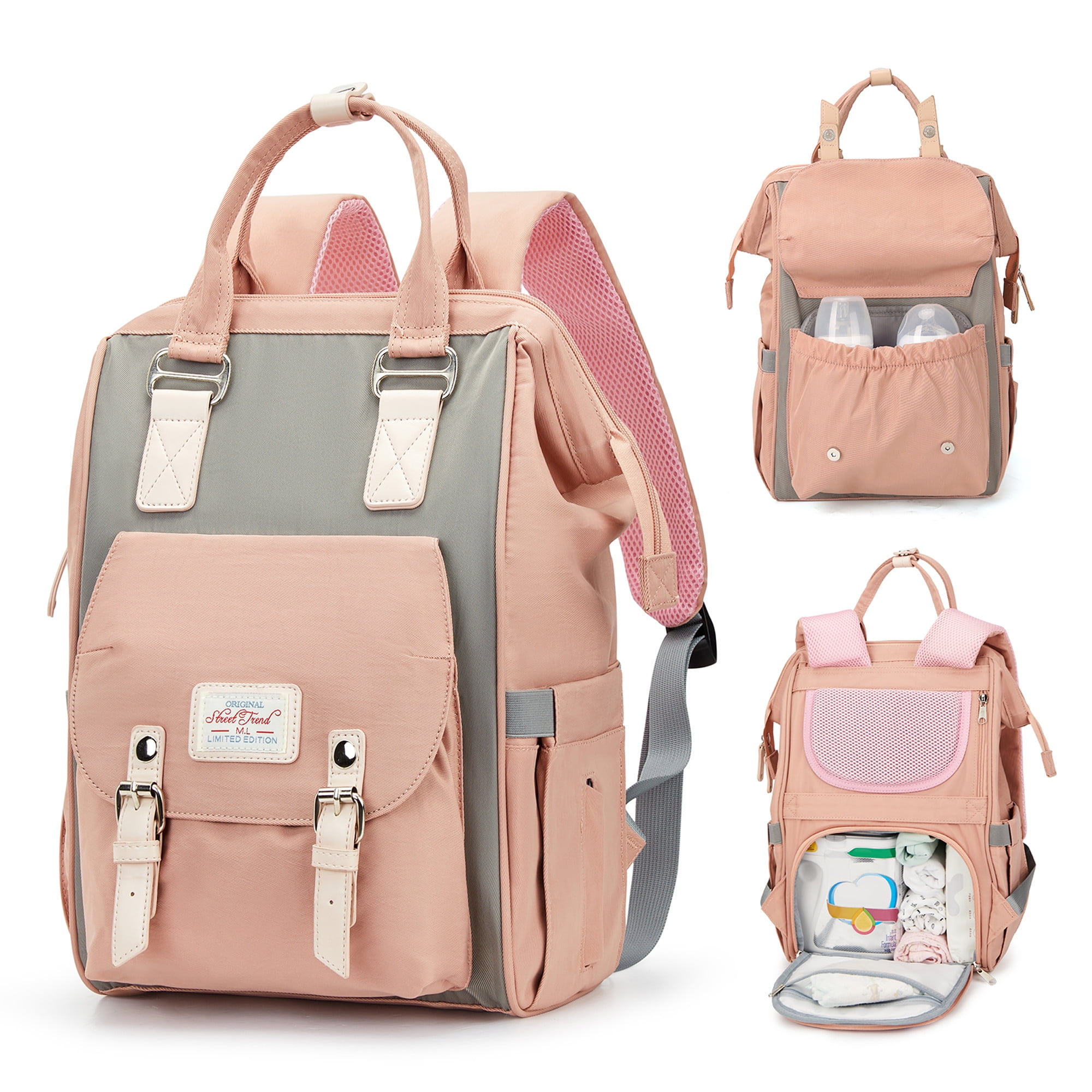 SYCNB Baby Diaper Backpack, Large Capacity Portable Neutral Baby Mommy ...