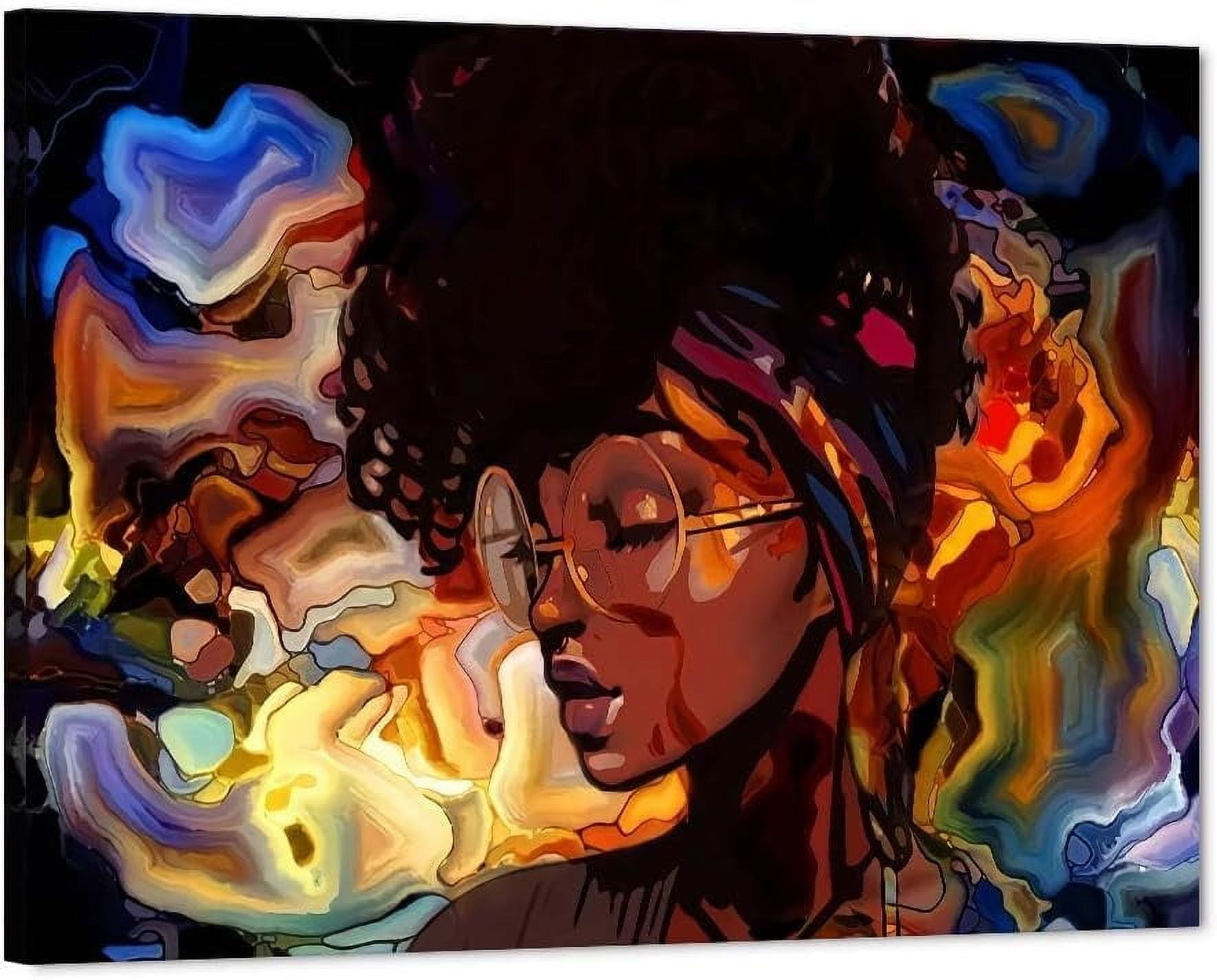 SYDposter African American Girl Wall Art Canvas Graffiti Style Poster ...