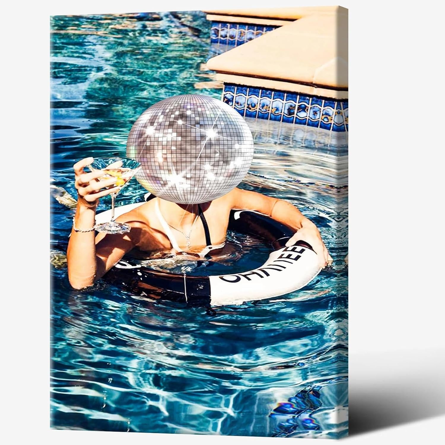 SYDposter Funky Disco Ball Decor, and Preppy Canvas Wall Art Print ...