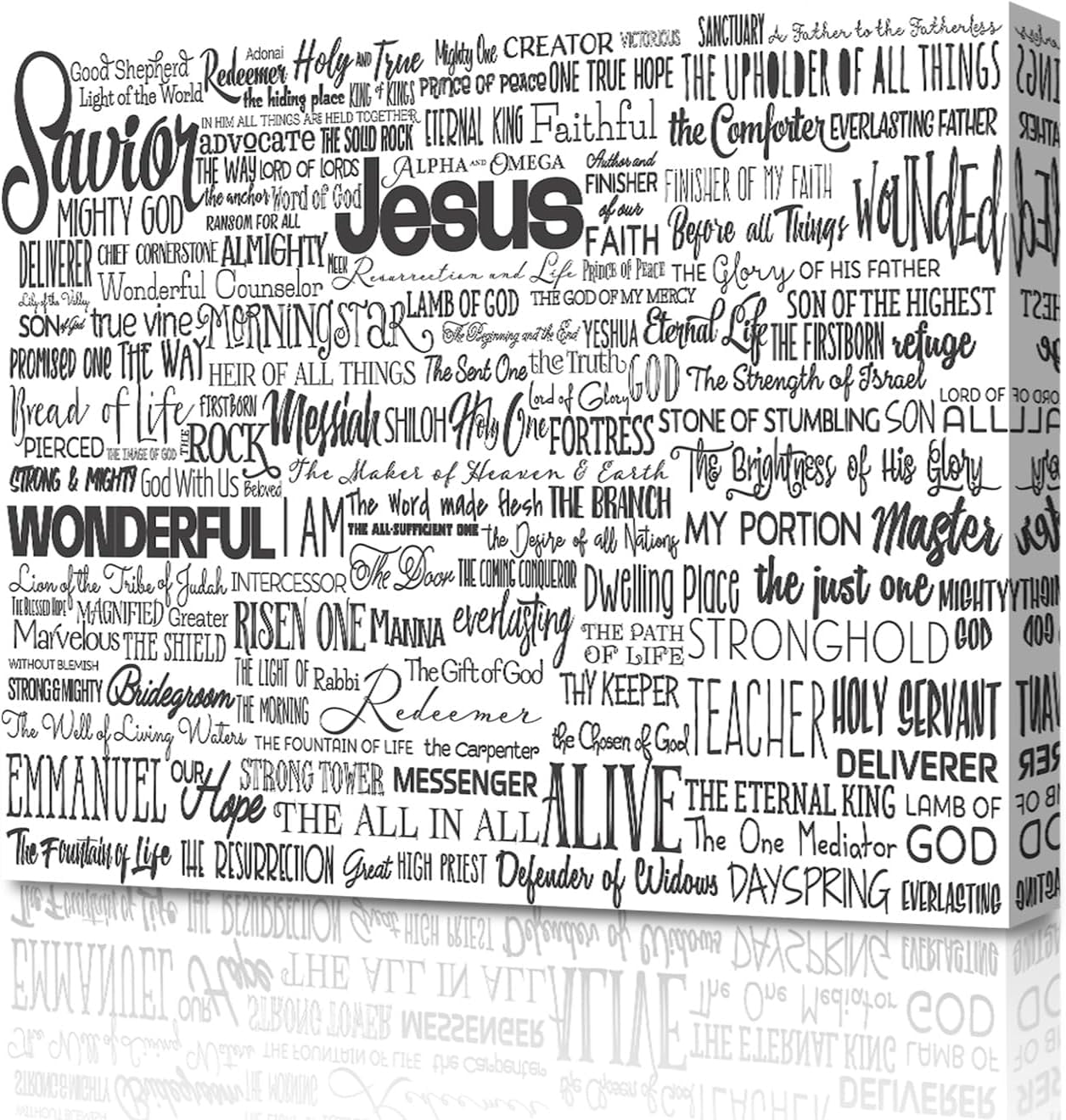 SYDposter Jesus Christian Canvas Wall Art Names of God Bible Verse Wall ...