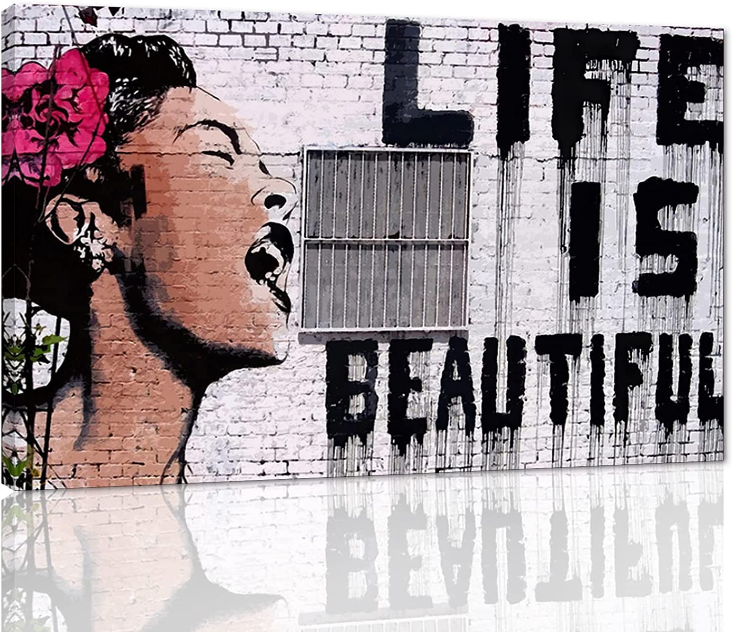 SYDposter Large Banksy Street Graffiti Women Wall Art Life is Beautiful ...