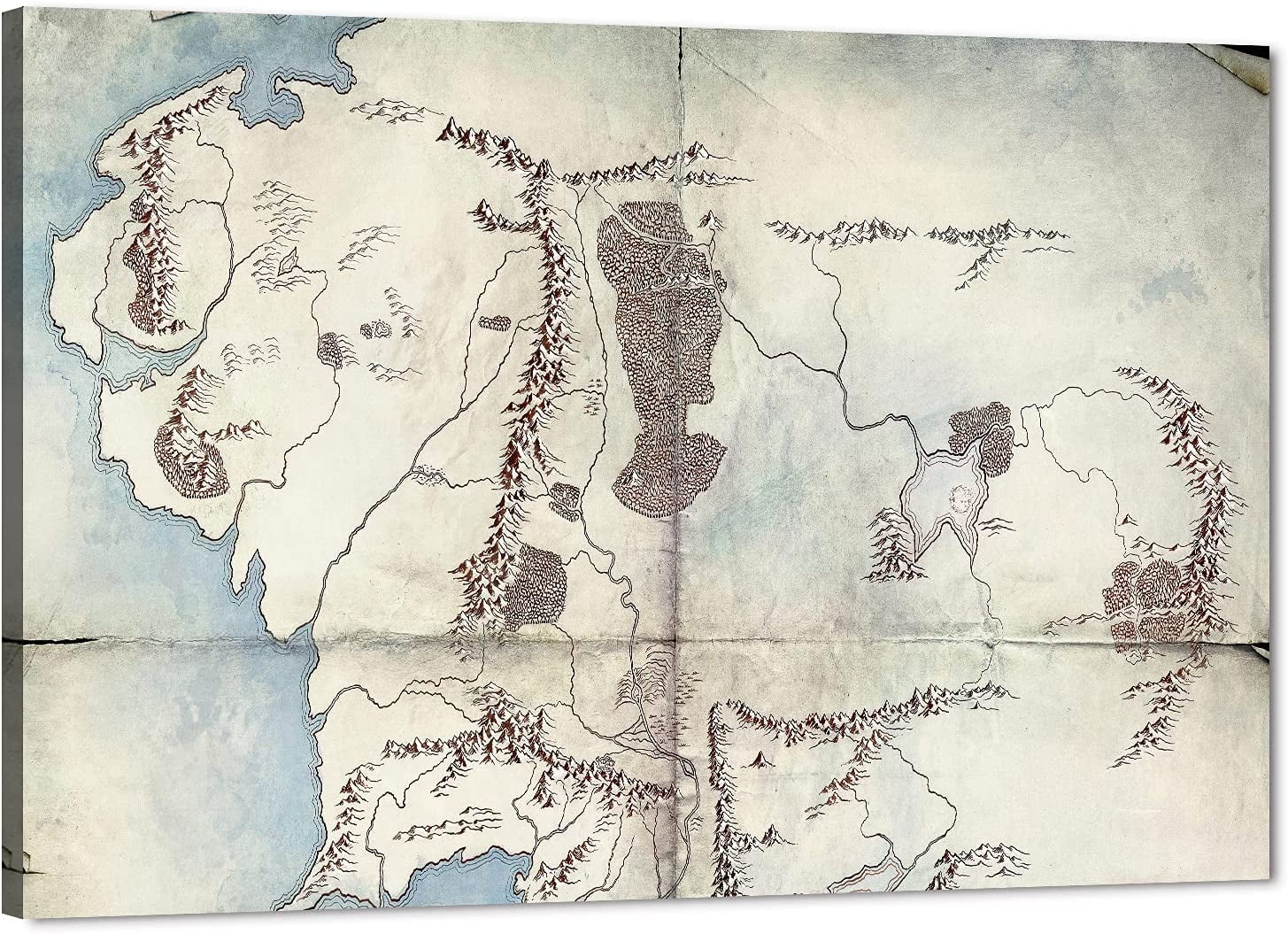 SYDposter Middle Earth Map Canvas Wall Art Movie Map HD Print-Retro ...