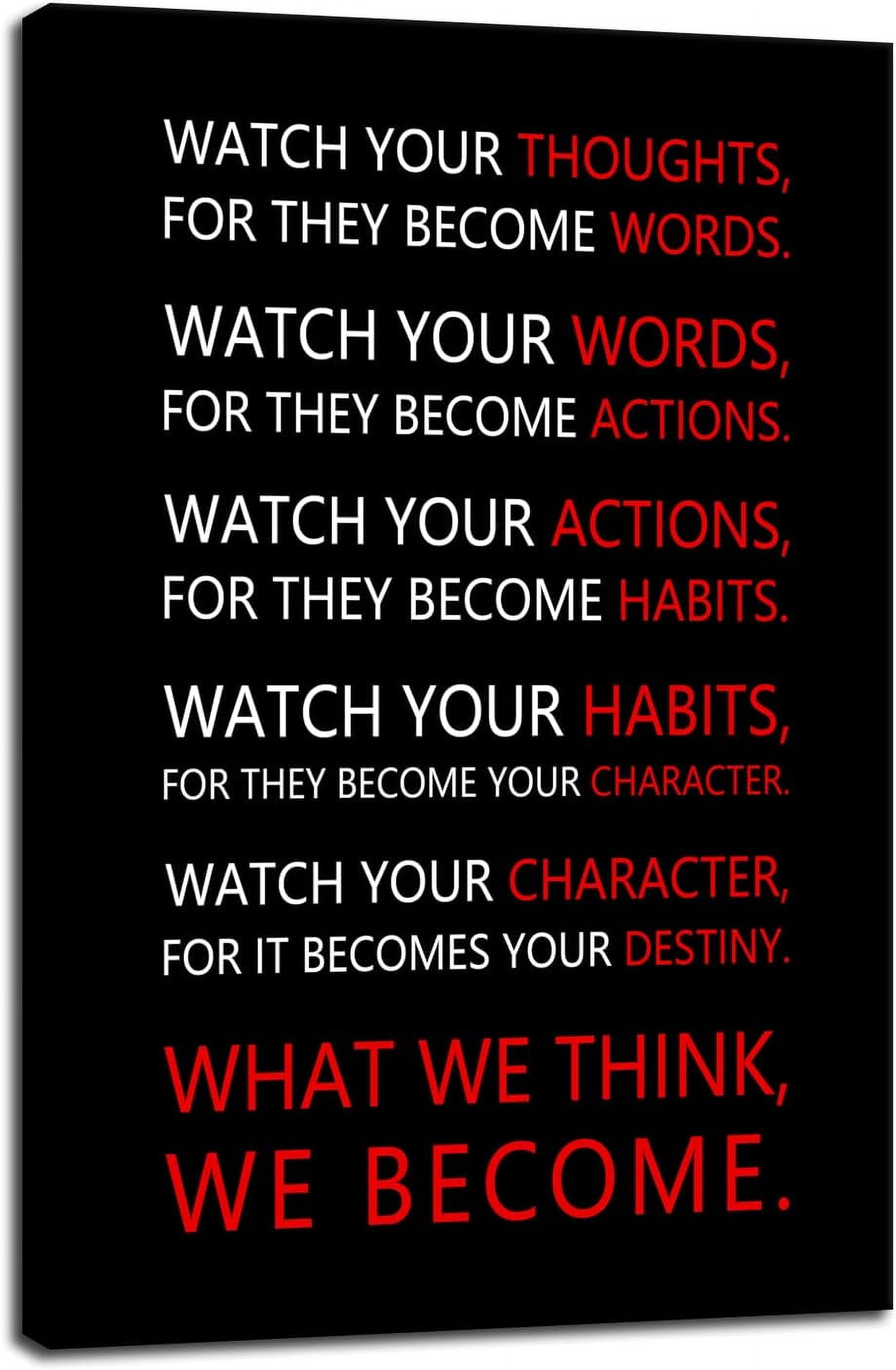 SYDposter Motivational Wall Art for Office Watch Your Thoughts ...