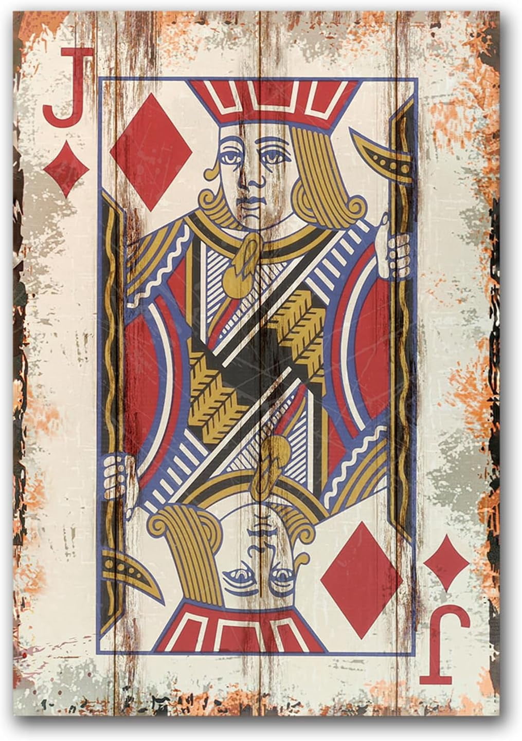 SYDposter Poker Canvas Wall Art Print Jack of Dianmonds Game Room Wall ...