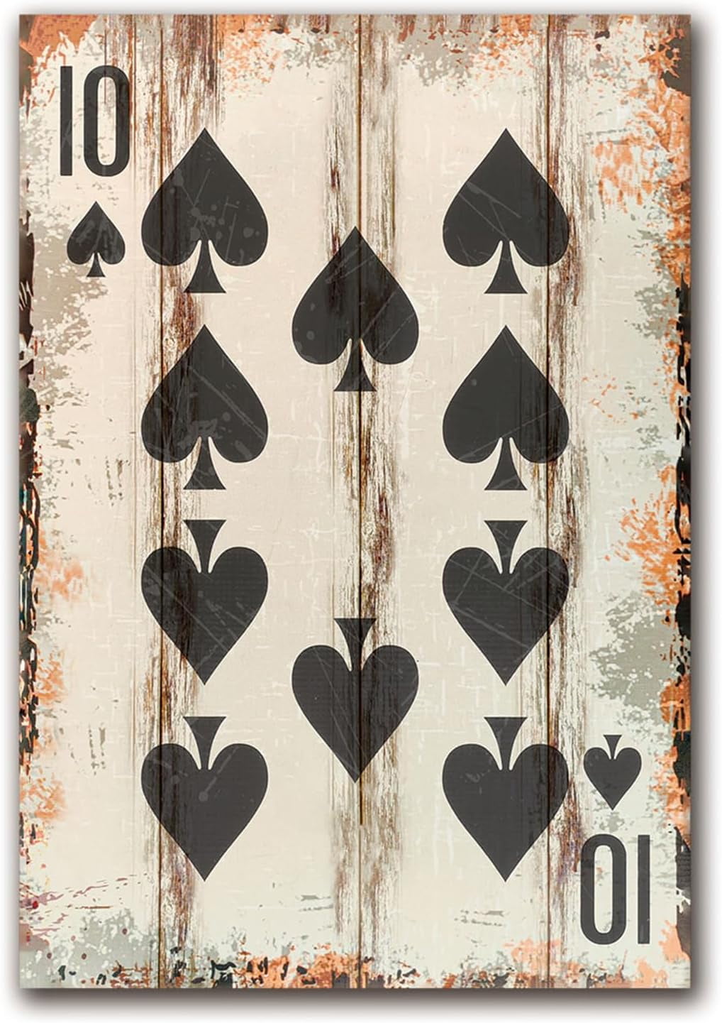 SYDposter Poker Canvas Wall Art Print Ten of Spades Game Room Wall Art ...