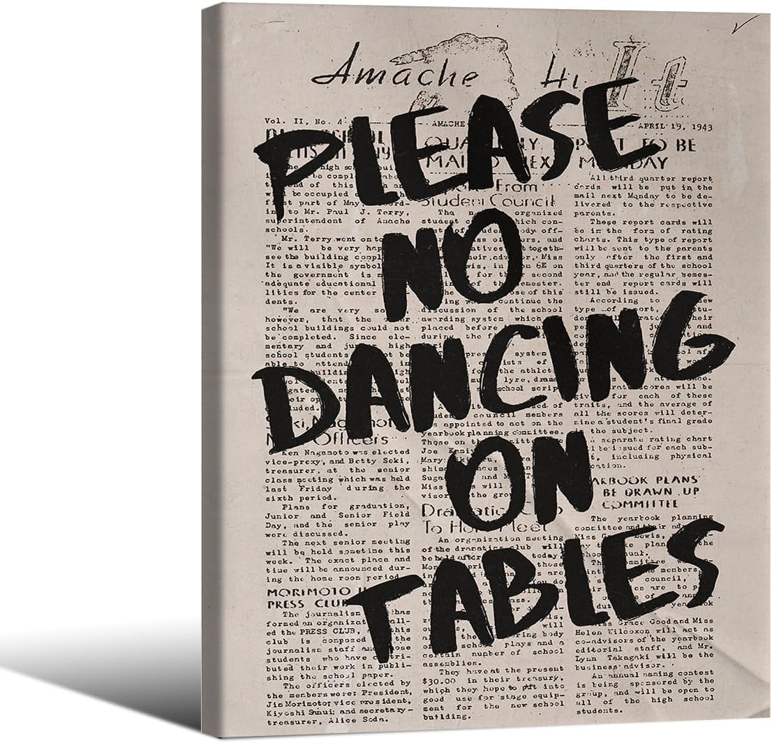 SYDposter Retro Newspaper Wall Art Funny Black and White Poster Please ...