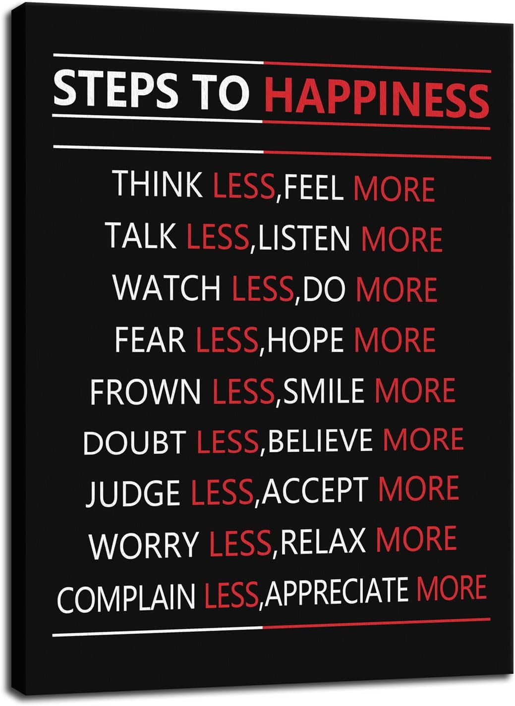 SYDposter Steps For Happiness Motivational Wall Art for Office ...