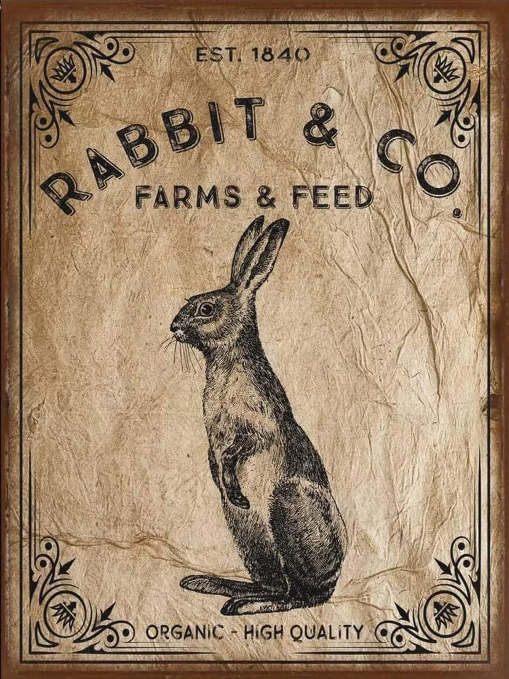 SYDposter Vintage Rabbit Wall Art Canvas Rabbit Farms And Feed, Easter ...