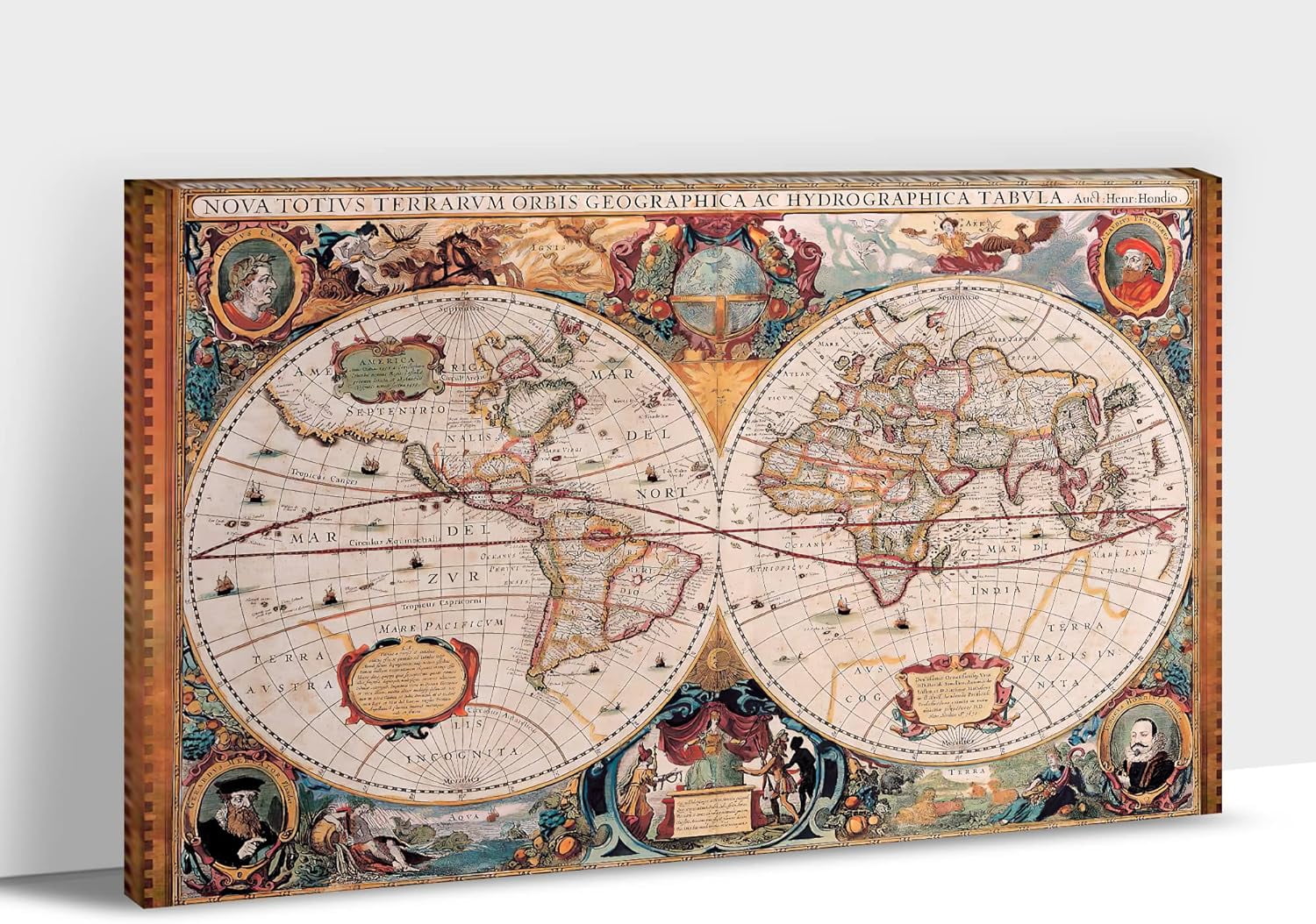 SYDposter World Map Canvas Wall Art,Vintage Map of The World Wall Art ...