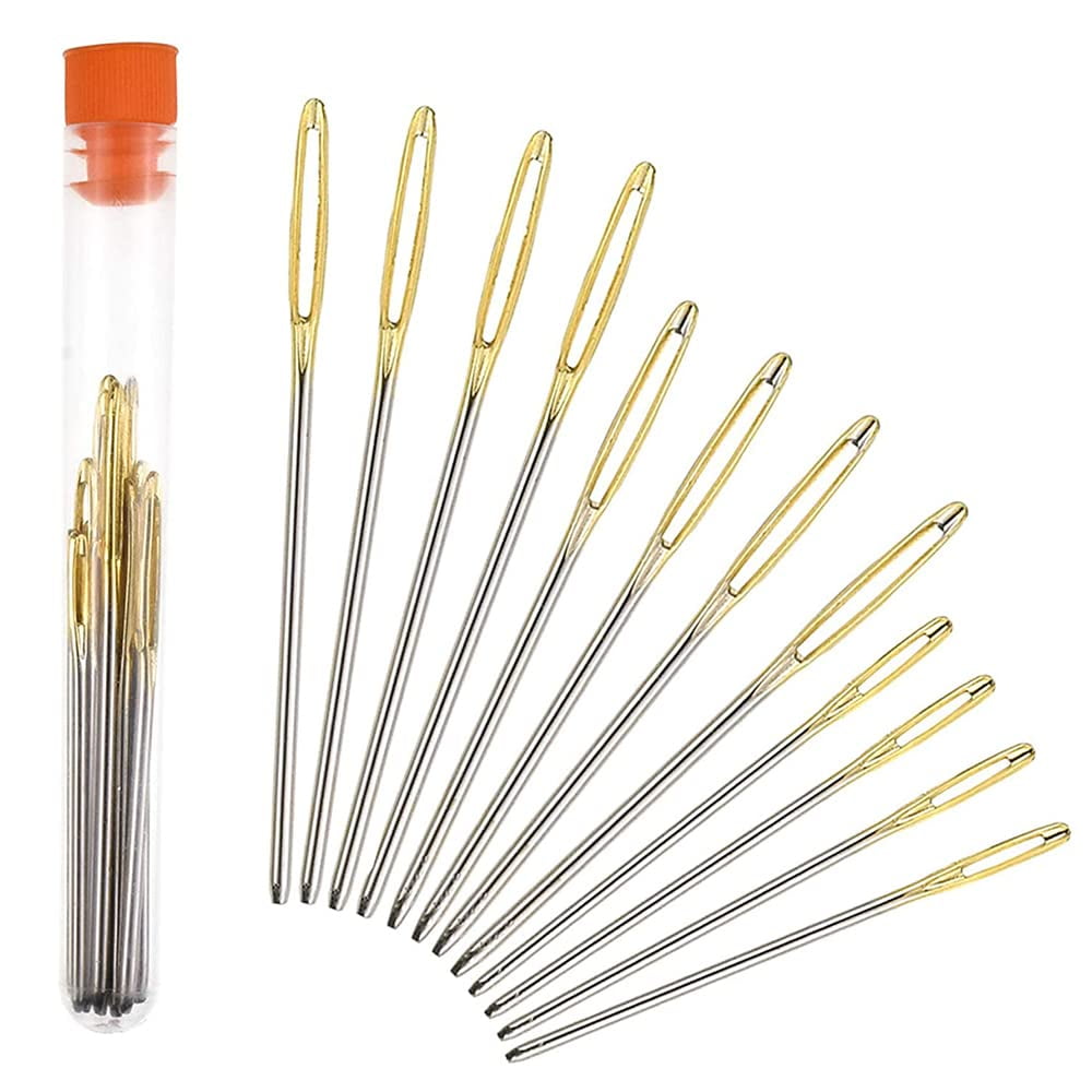 SYGA LargeEye Needles Stainless Steel Yarn Knitting Weaving Stringing ...