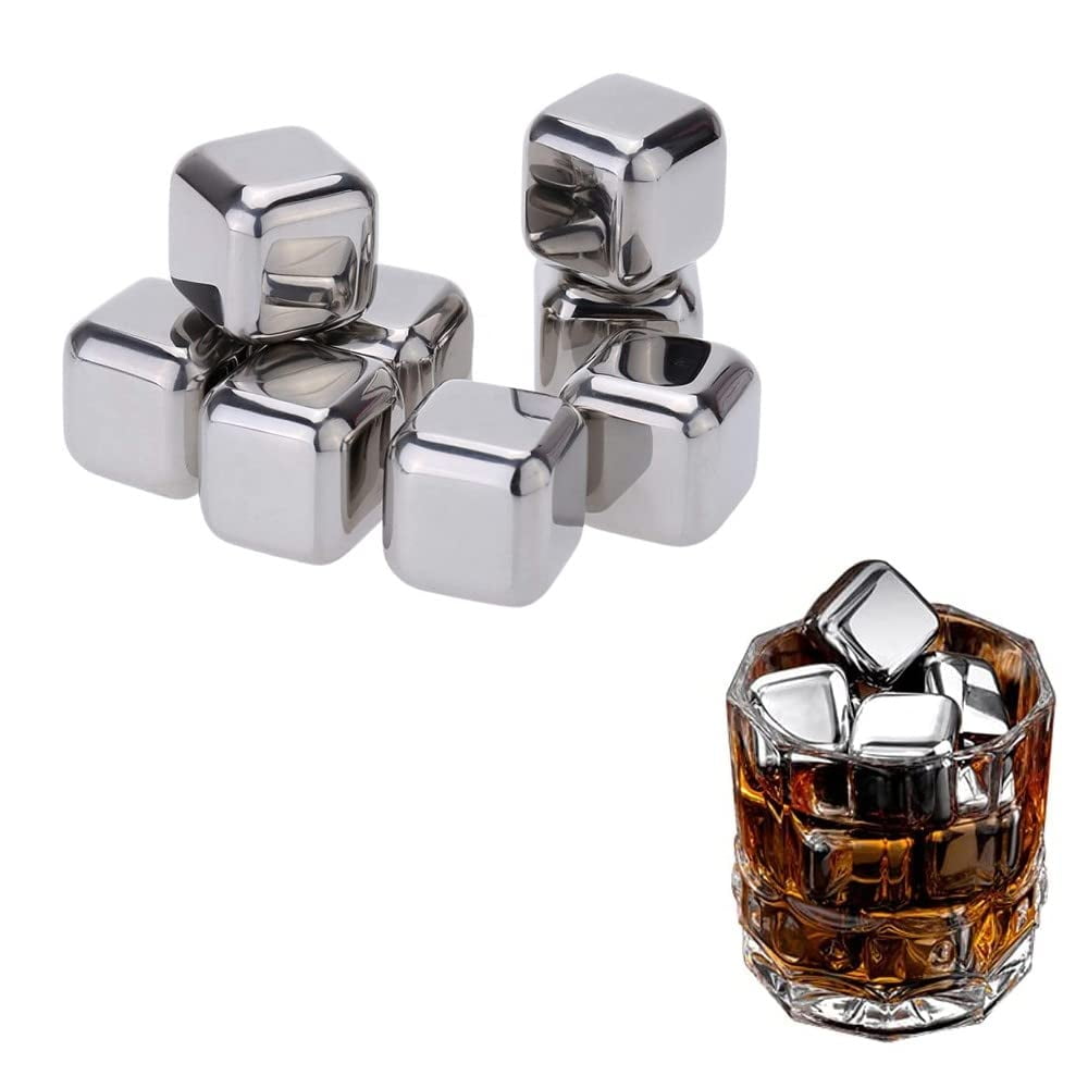 SYGA Stainless Steel Whiskey Stones Ice Cubes Reusable for Whiskey ...