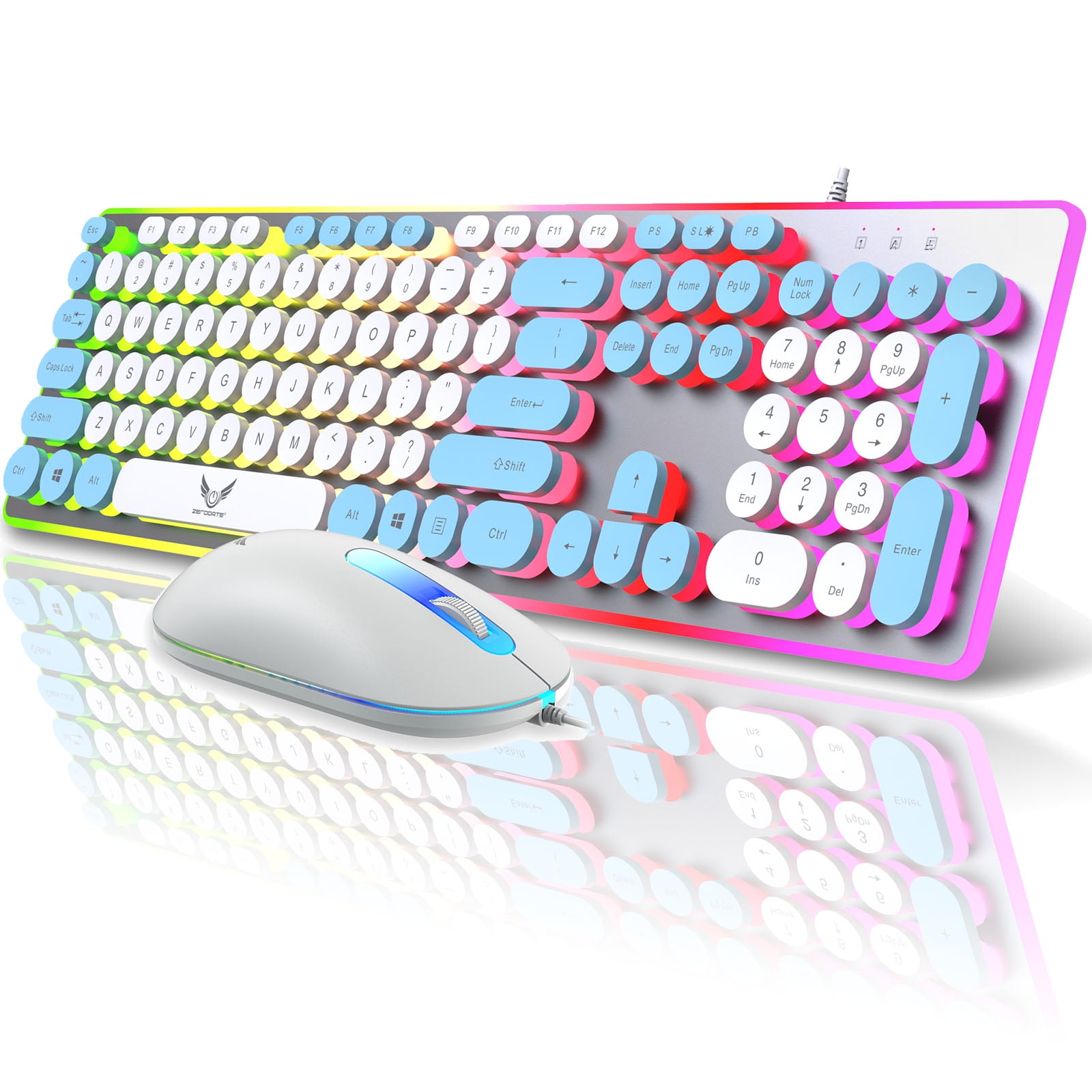 SYGTA Gaming Keyboard and Mouse Combo, 104 keys RGB Backlit USB-A Wired ...