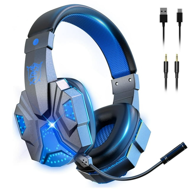 SYGTA Wireless Gaming Headset , Dual Mode Gaming Headset with LED Light ...