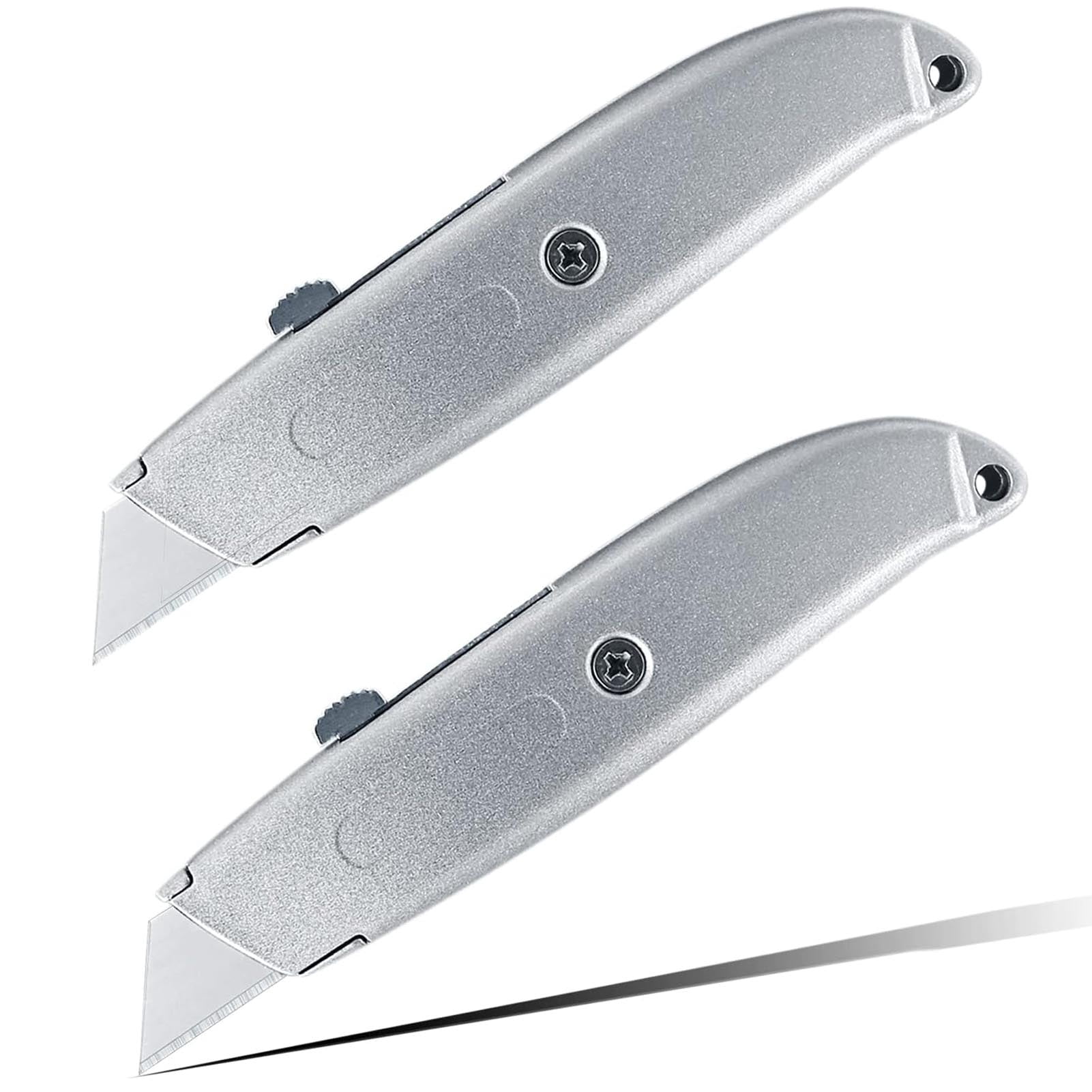 Retractable Utility Knife 2 Pack, Auto-Lock SK5 Box Cutter, Heavy Duty ...