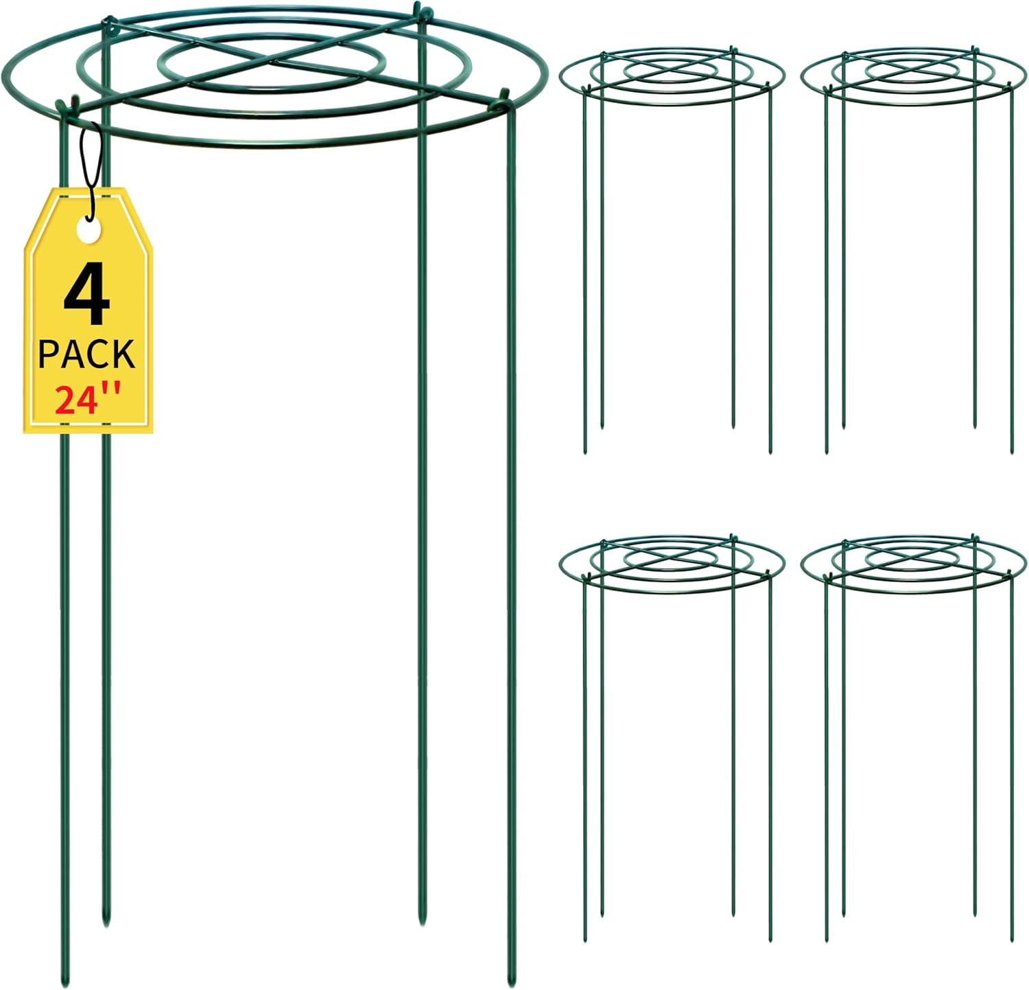 SYITCUN 4pack Peony Cages and Supports, 24” Four Legs Peony Cage, Heavy ...