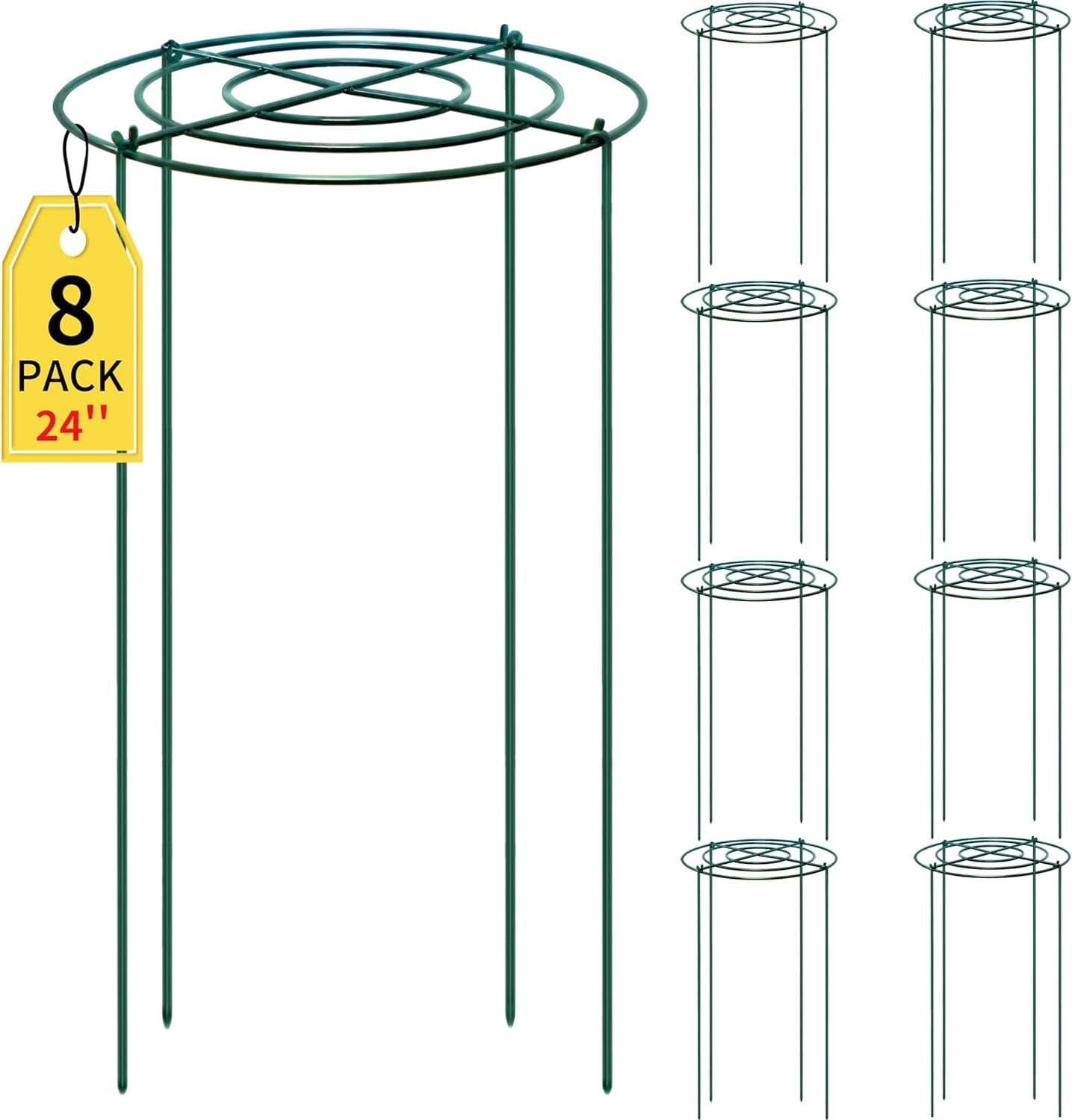 SYITCUN 8pack Peony Cages and Supports, 24” Four Legs Peony Cage, Heavy ...