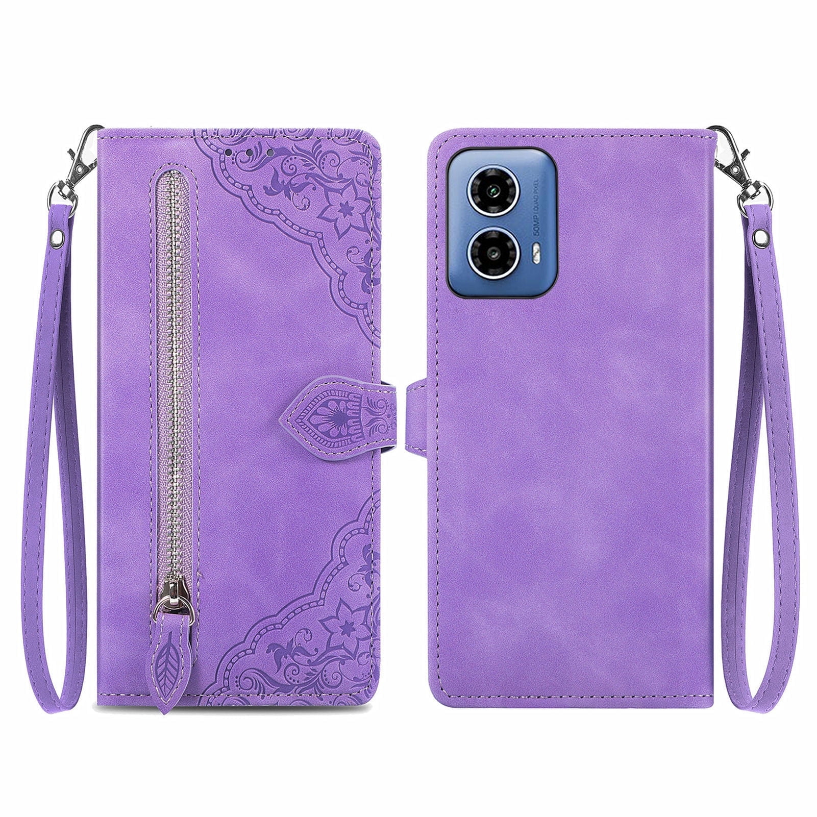 SYITOOCK Phone Case for Motorola Moto G34, Shockproof PU Leather Wallet ...