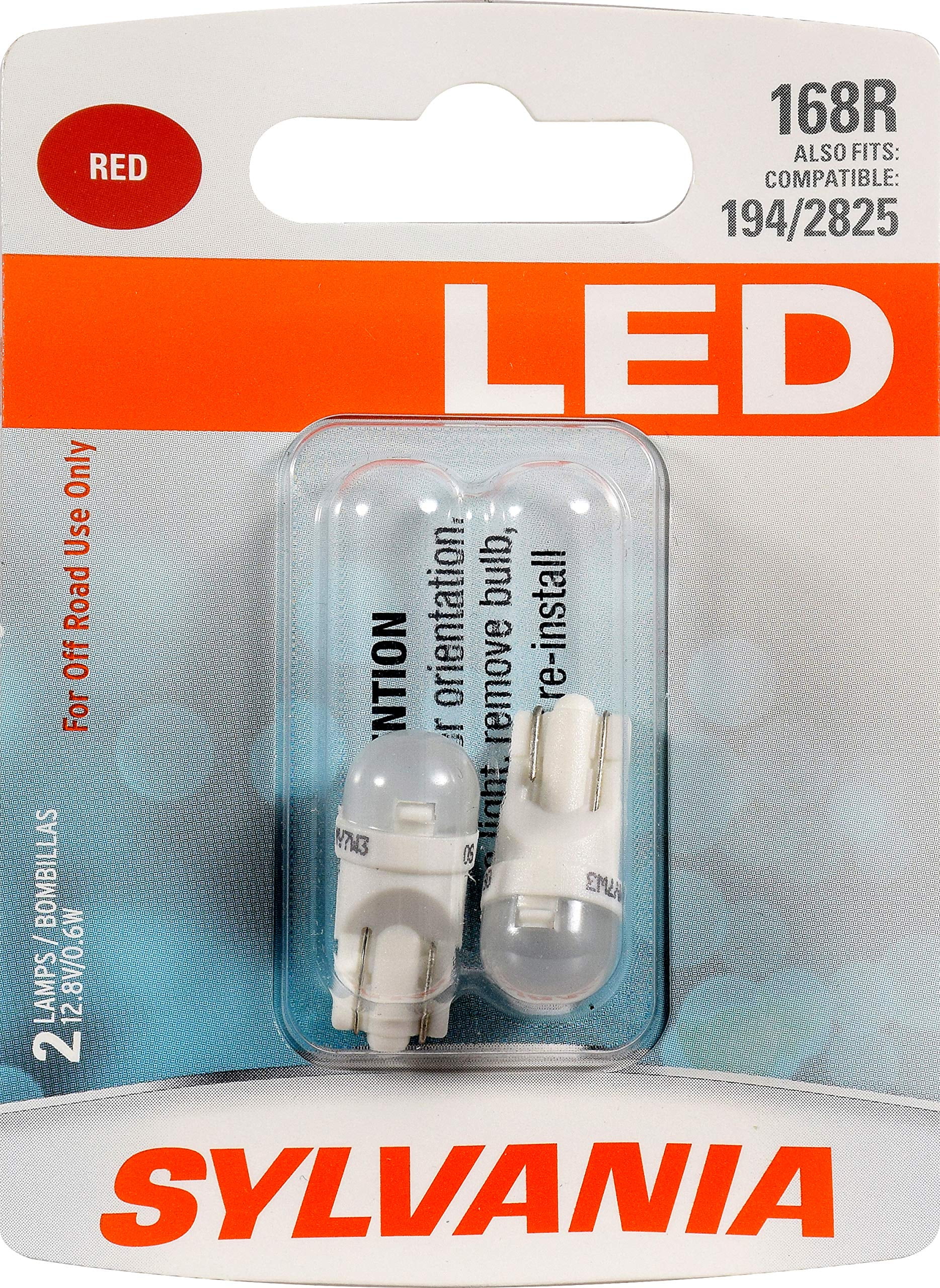 SYLVANIA - 168 T10 MMF7 W5W LED Red Mini Bulb - Bright LED Bulb, Ideal ...