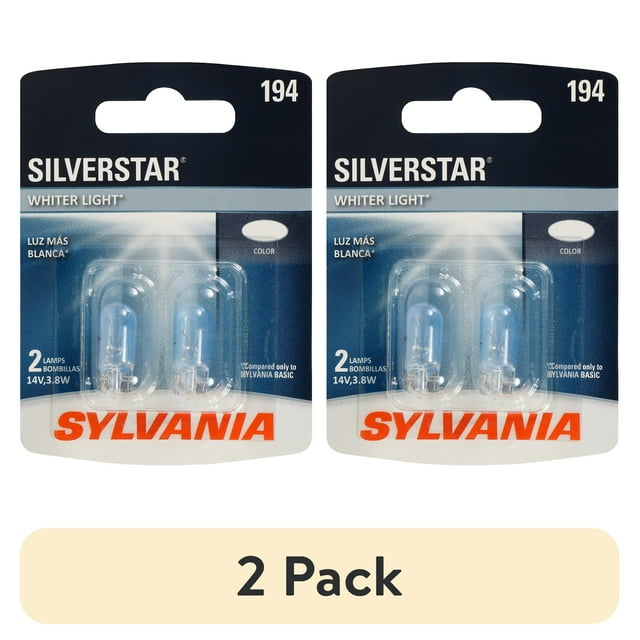 (2 pack) SYLVANIA 194 SilverStar Mini Bulb, 2 Pack - Walmart.com