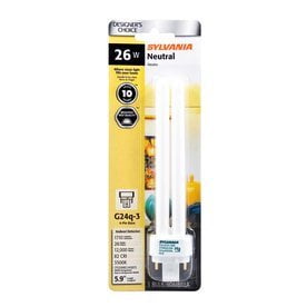 SYLVANIA 26-Watt (100W Equivalent) 3,500K Double Tube G24Q-2 Pin Base ...