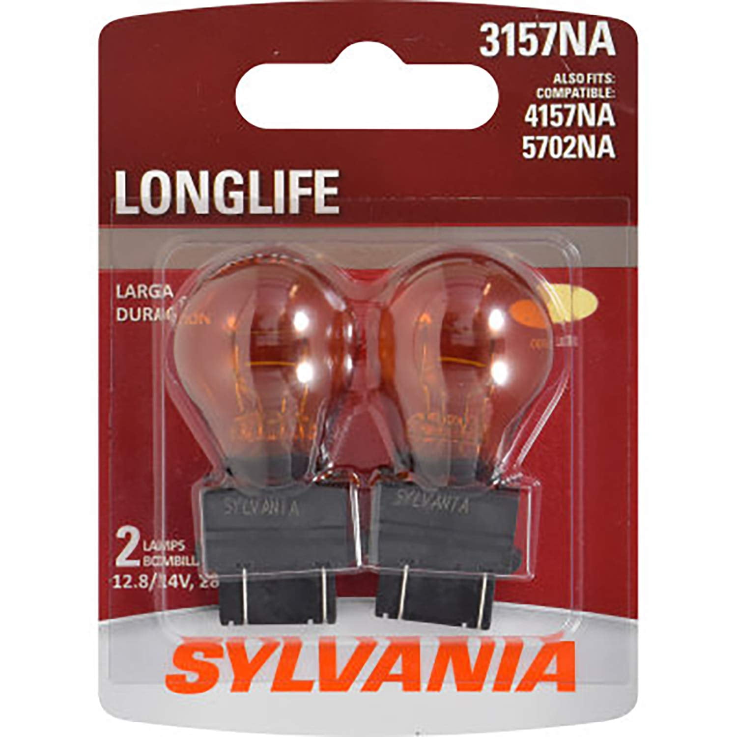 SYLVANIA 3157NA Long Life Mini Bulb BSL1 - Amber Automotive Light Bulb ...