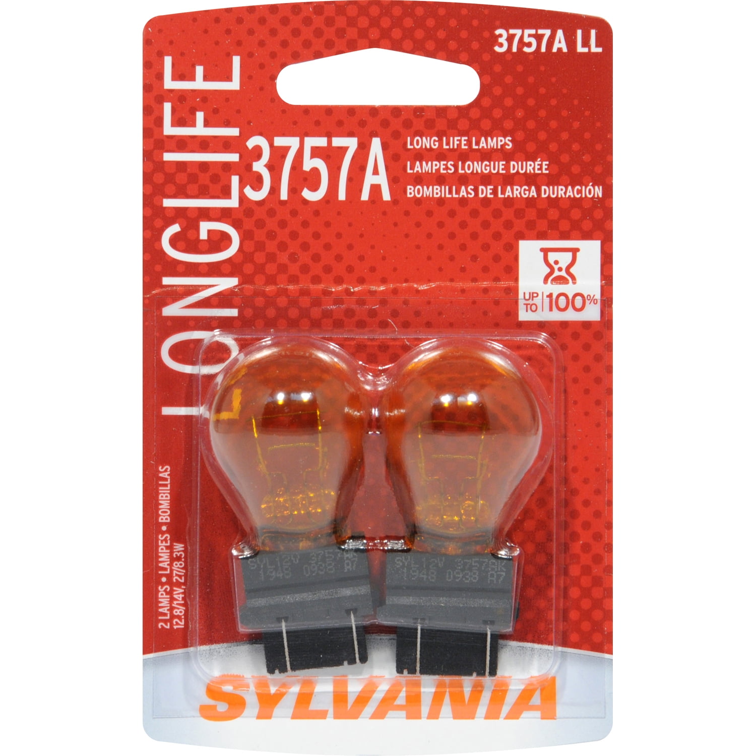 Sylvania 3757A Long Life Miniature Bulb, 2 pack, Compatible with ...