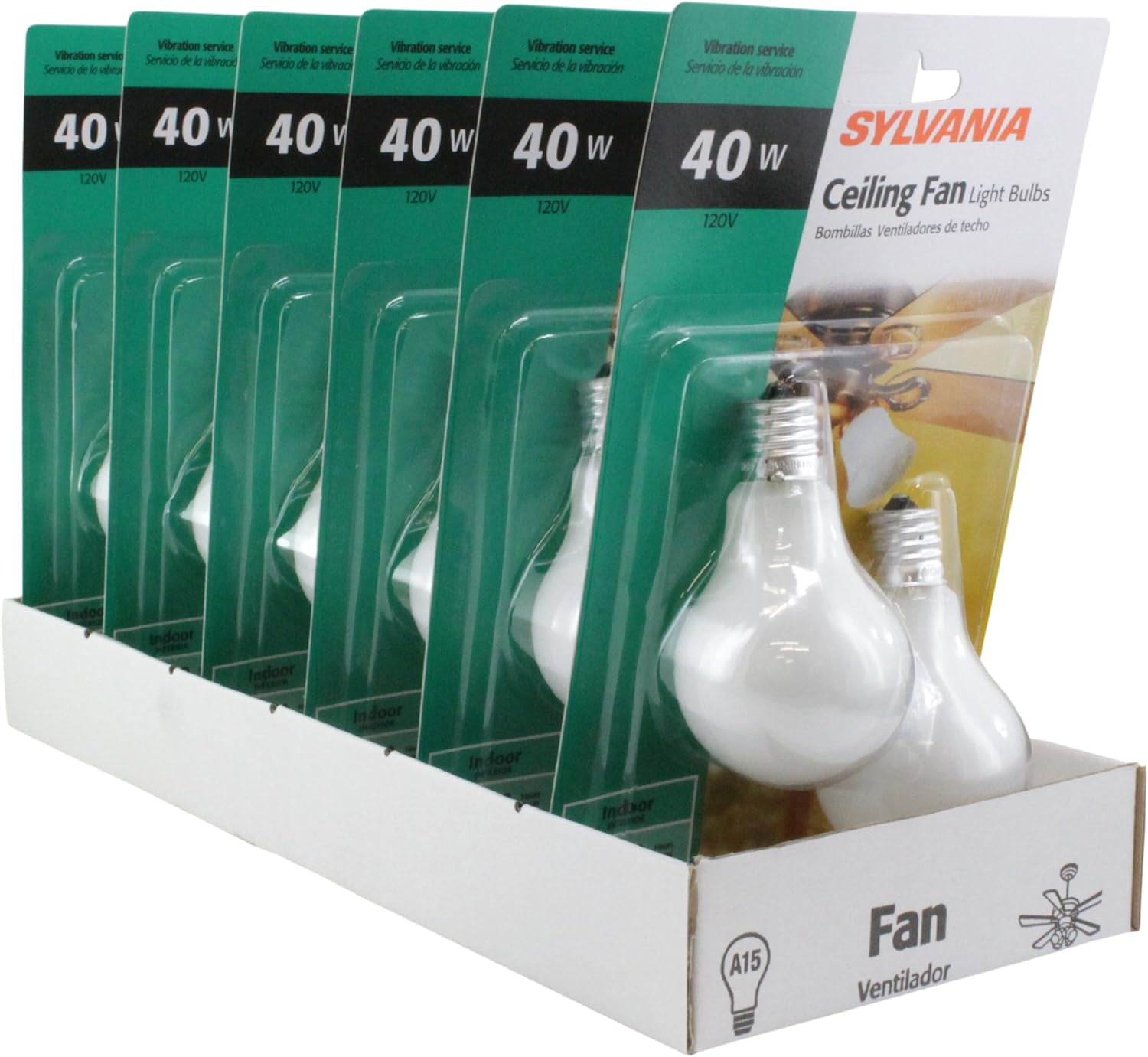 SYLVANIA 40-Watt A15 -White- Ceiling Fan Bulbs - Intermdiate Base 12 ...