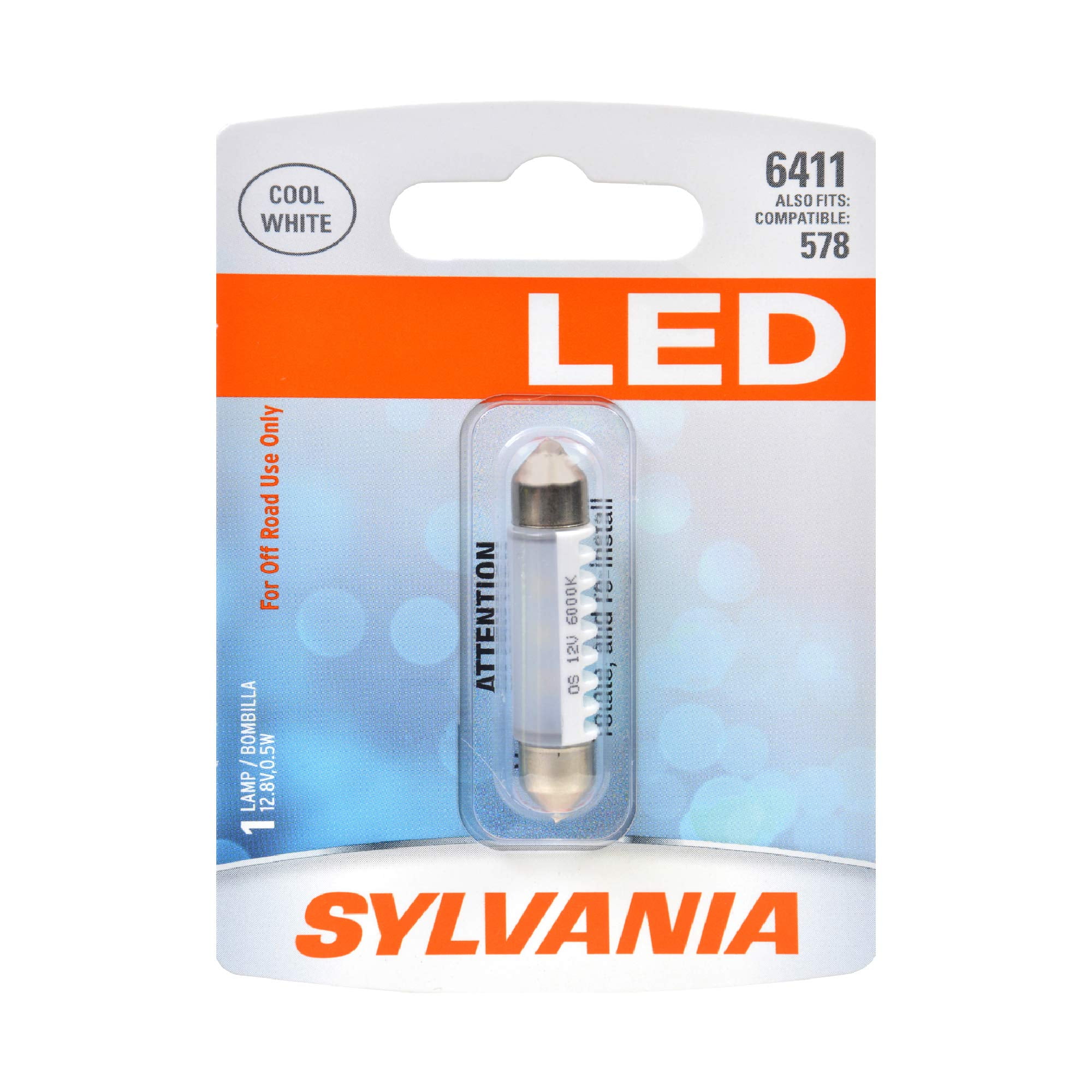 SYLVANIA - 6411 41mm Festoon LED White Mini Bulb - Bright White LED ...