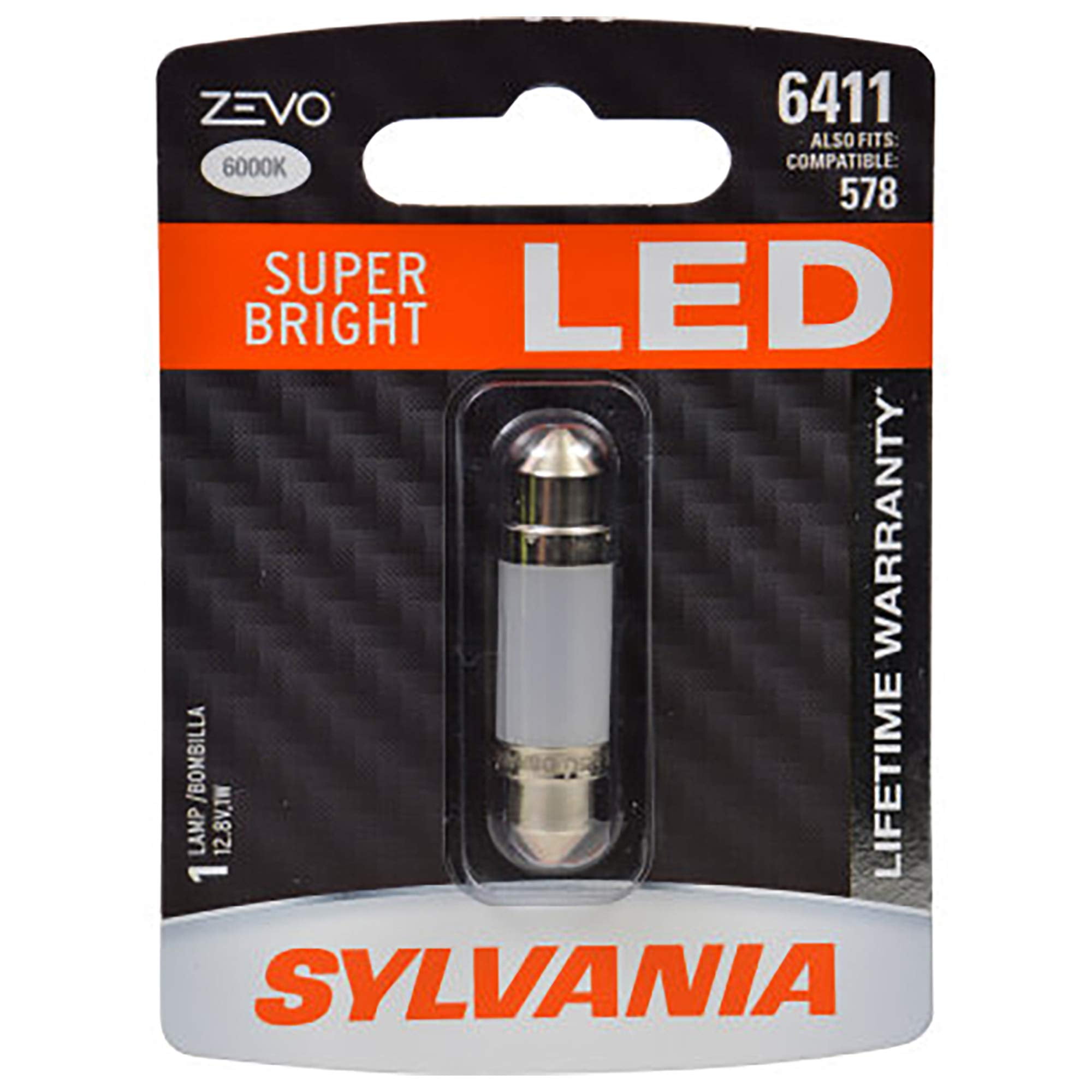 SYLVANIA - 6411 41mm RRF12 ZEVO LED Festoon White Bulb - Bright LED ...