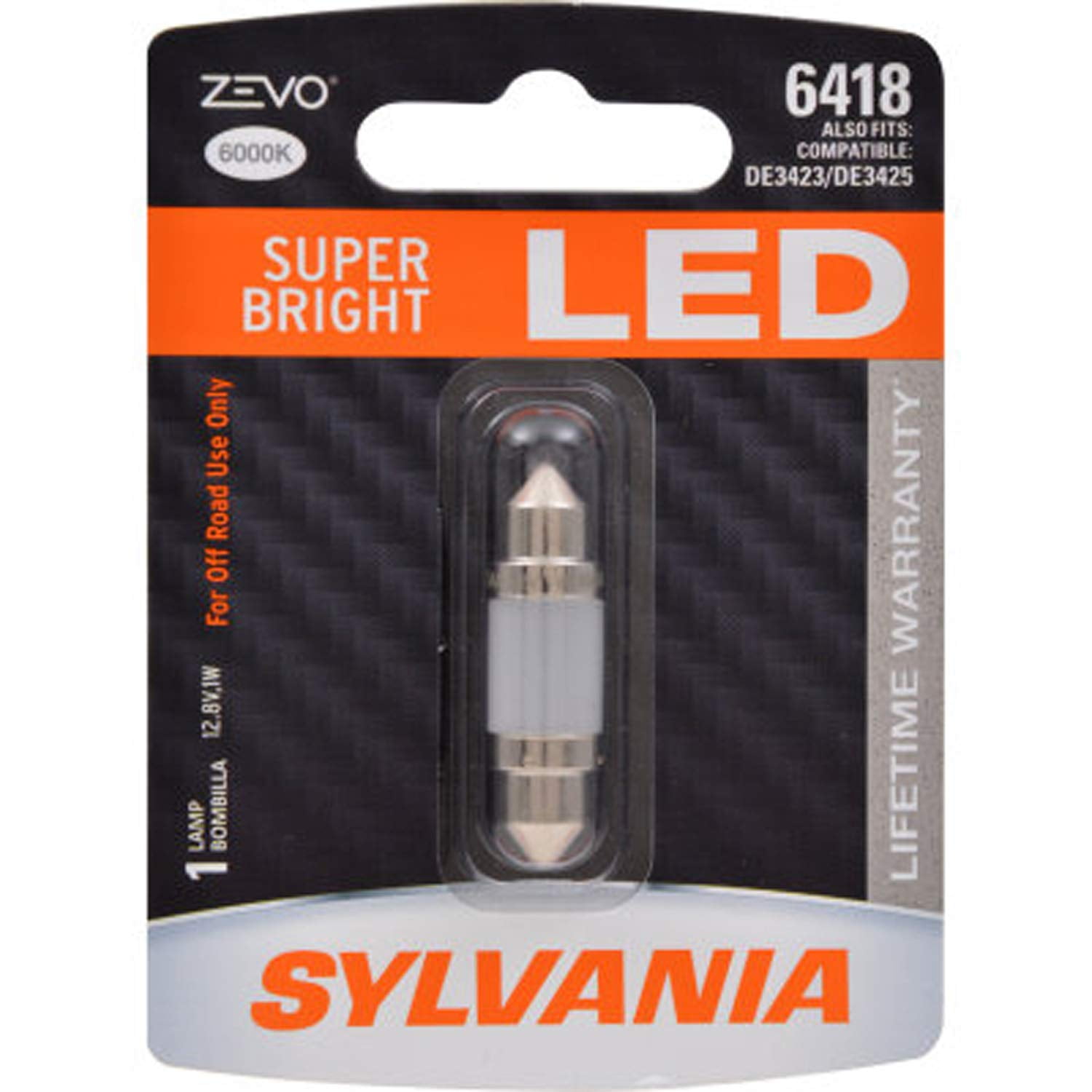 SYLVANIA - 6418 36mm ZEVO LED Festoon White Bulb - Bright LED Bulb ...