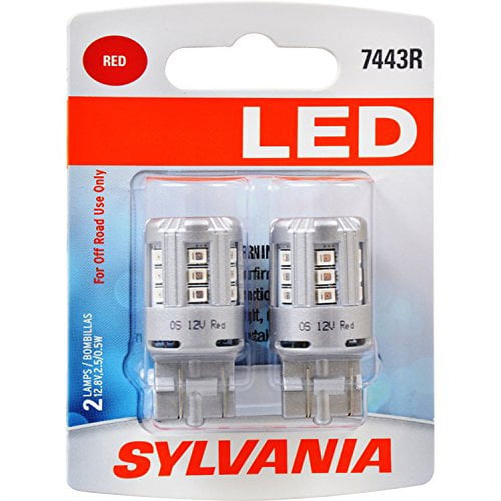 SYLVANIA 7443 T20 Red LED Bulb, (Contains 2 Bulbs) - Walmart.com